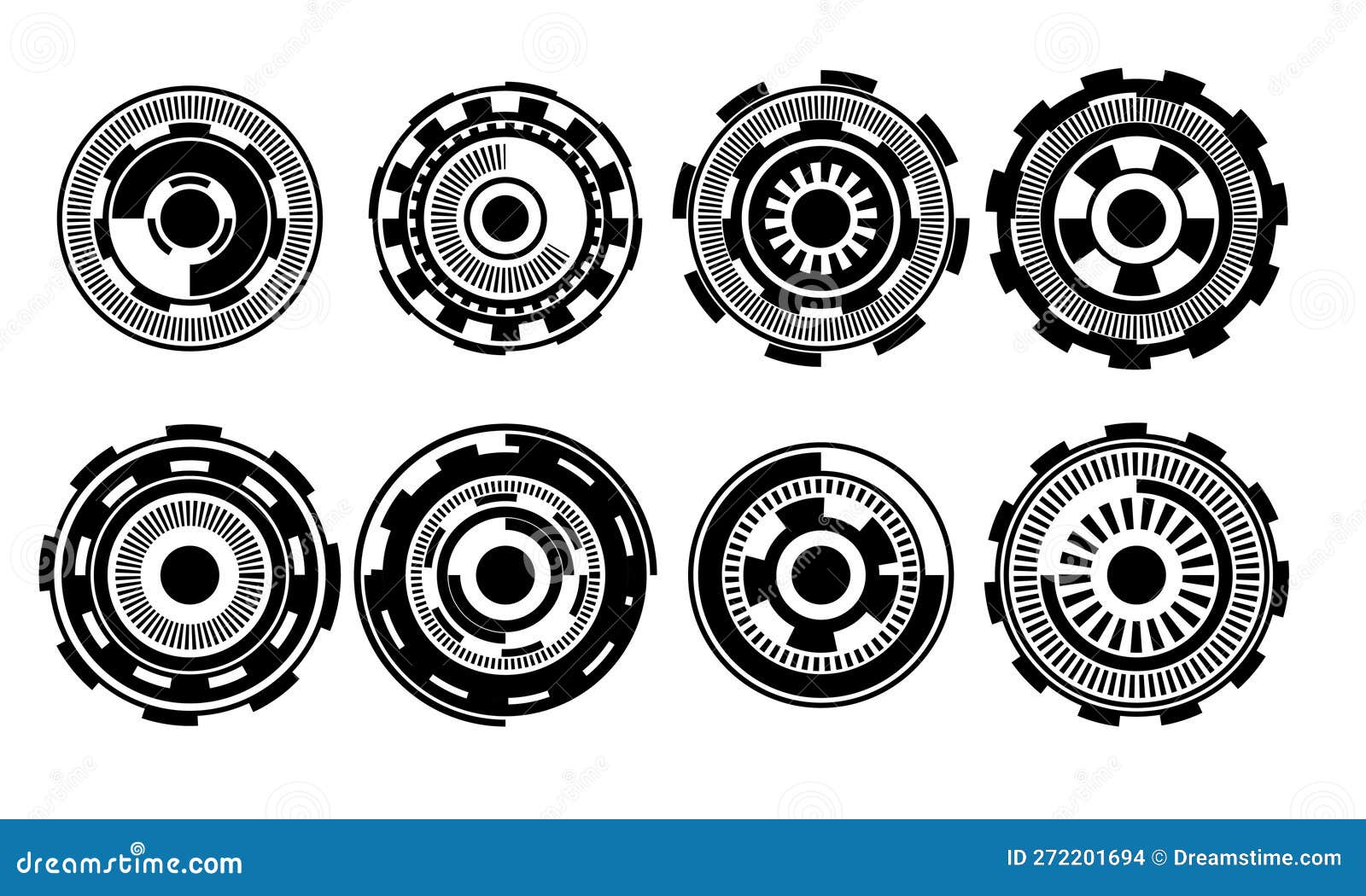 Set of HUD Circle Modern User Interface Elements Design Technology ...
