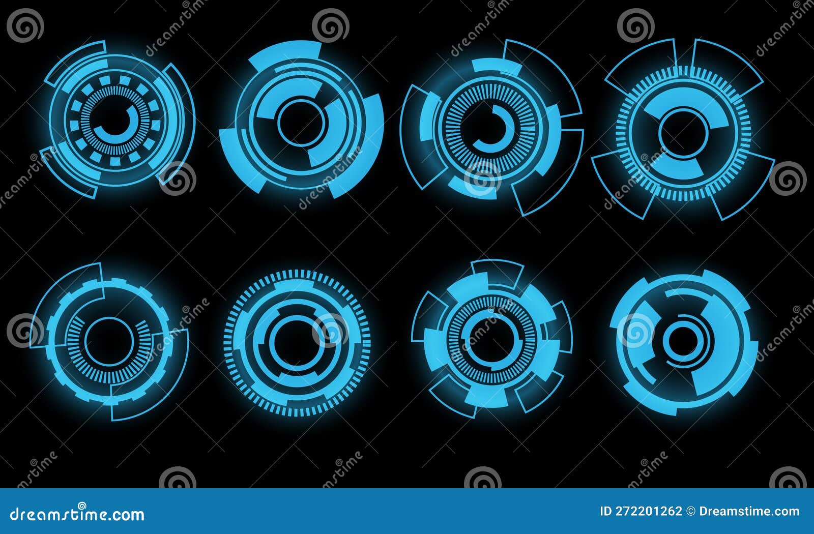 Set of HUD Circle Modern User Interface Elements Design Technology ...