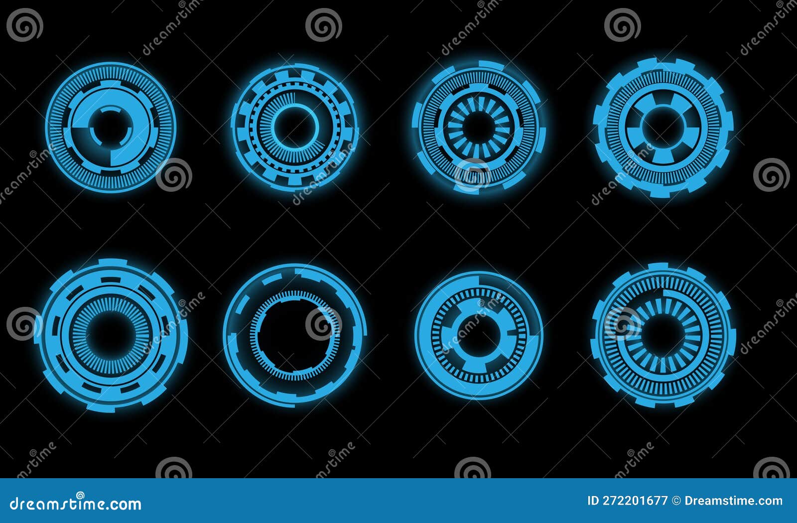 Set of HUD Circle Modern User Interface Elements Design Technology ...
