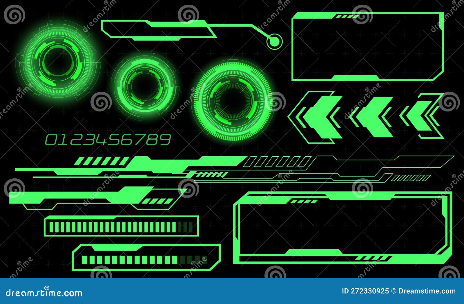 Set of HUD Circle Modern User Interface Elements Design Technology ...
