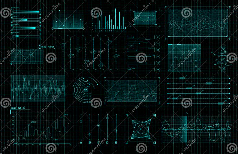 Set of HUD Infographic Elements. Sci-fi Charts and Diagrams for ...