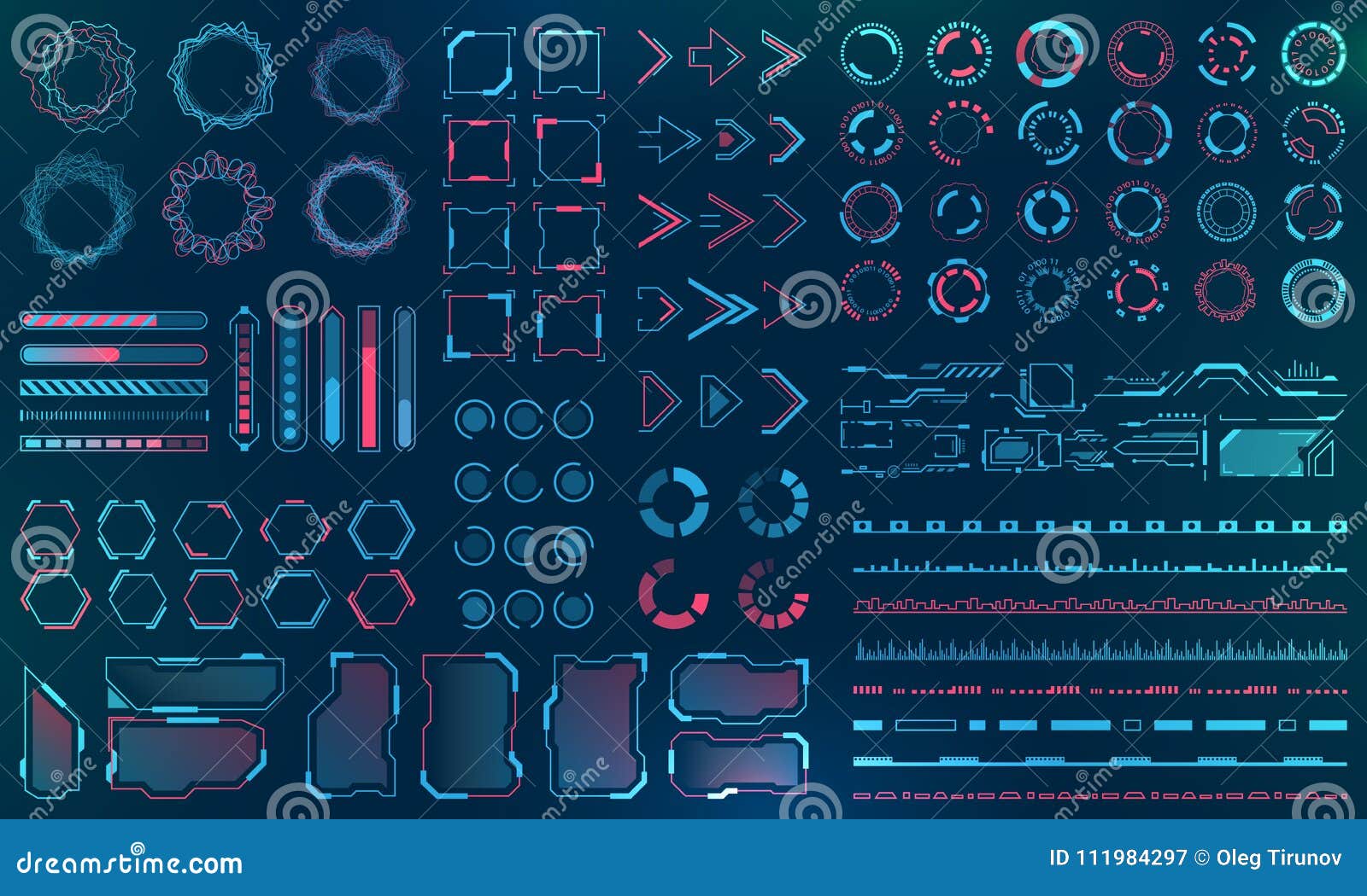 Set HUD Interface Elements - Lines, Circles, Pointers, Frames, Bar ... Set HUD Interface Elements - Lines, Circles, Pointers, Frames, Bar ...