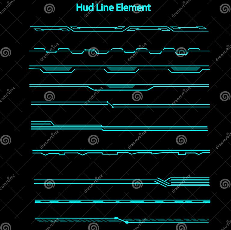 Set of Hud Line Elements,Futuristic Sci Fi Modern User Interface Set ...