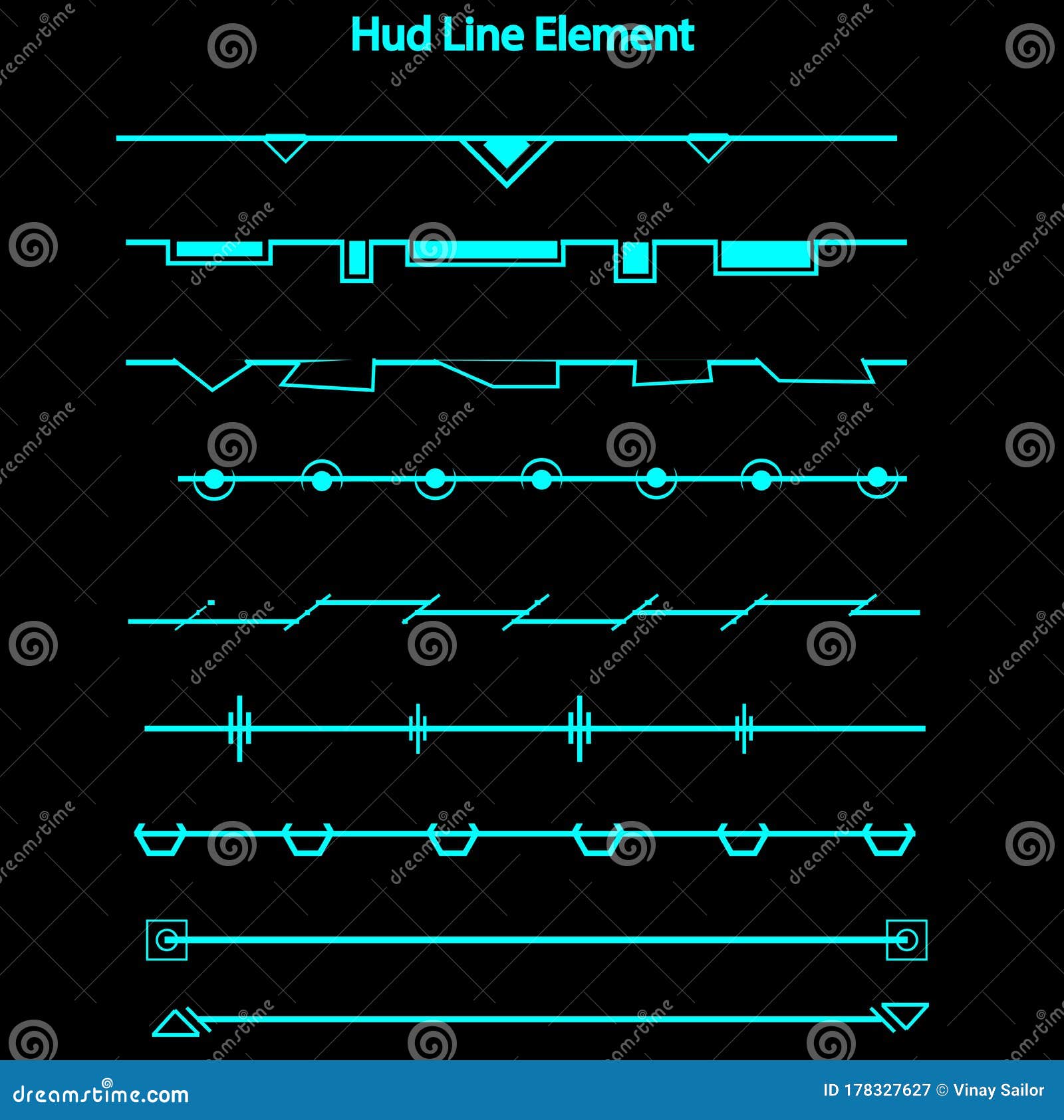 Set of Hud Line Elements,Futuristic Sci Fi Modern User Interface Set ...