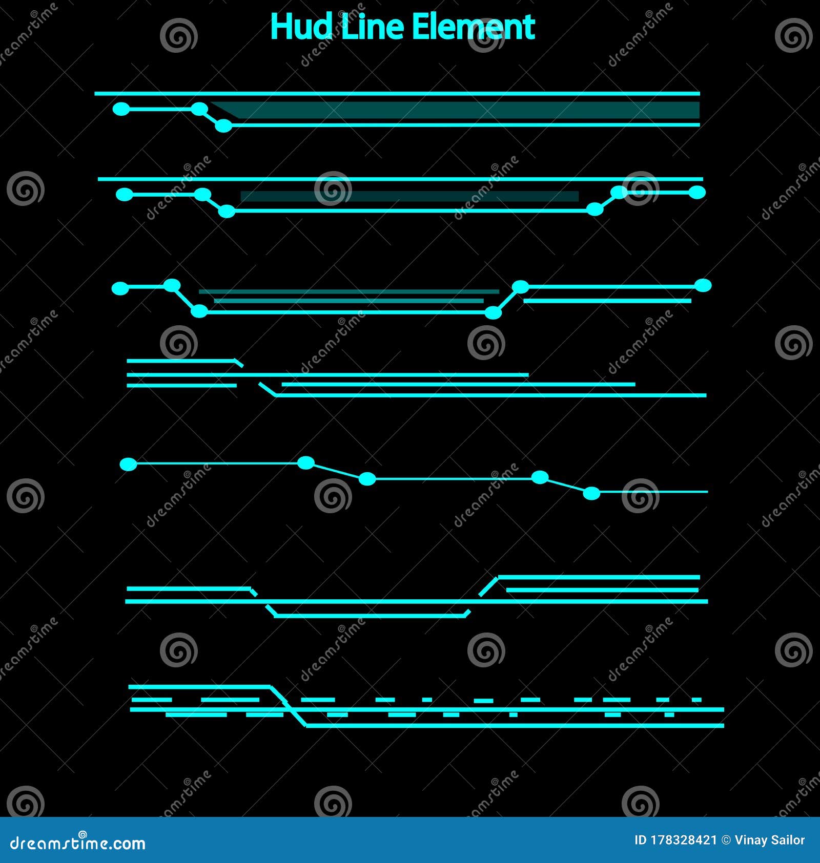 Set of Hud Line Elements,Futuristic Sci Fi Modern User Interface Set ...