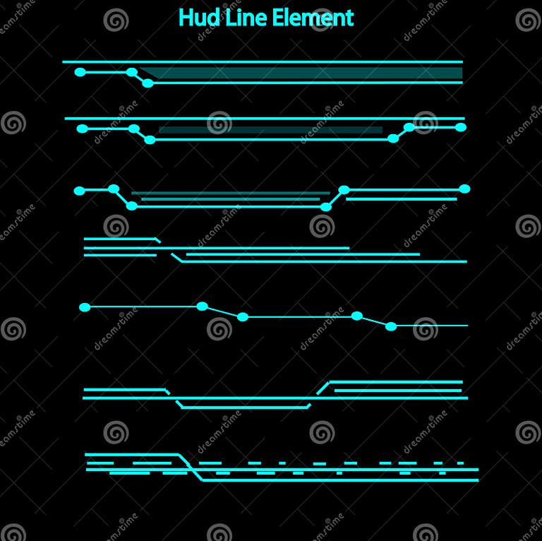 Set of Hud Line Elements,Futuristic Sci Fi Modern User Interface Set ...