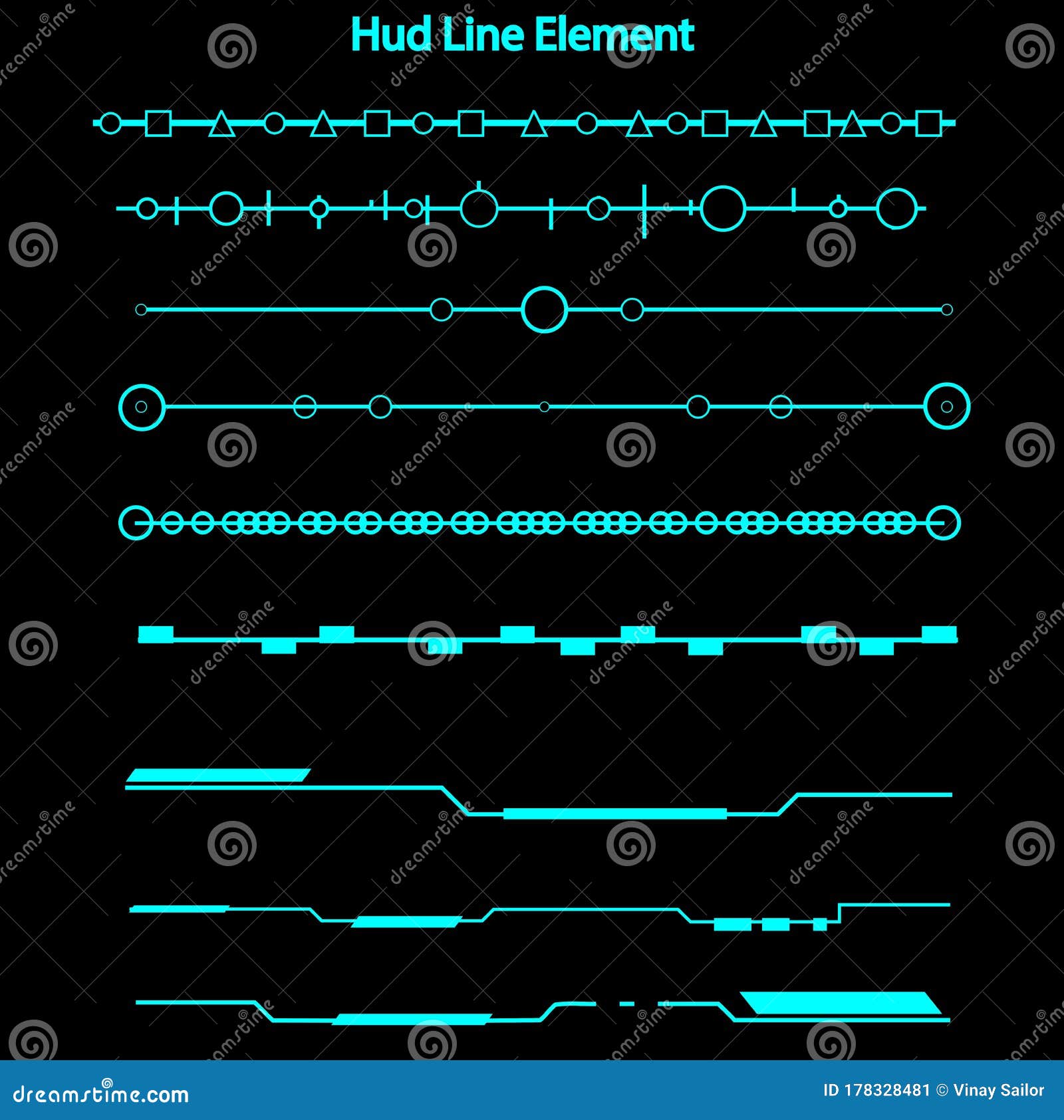 Set of Hud Line Elements,Futuristic Sci Fi Modern User Interface Set ...