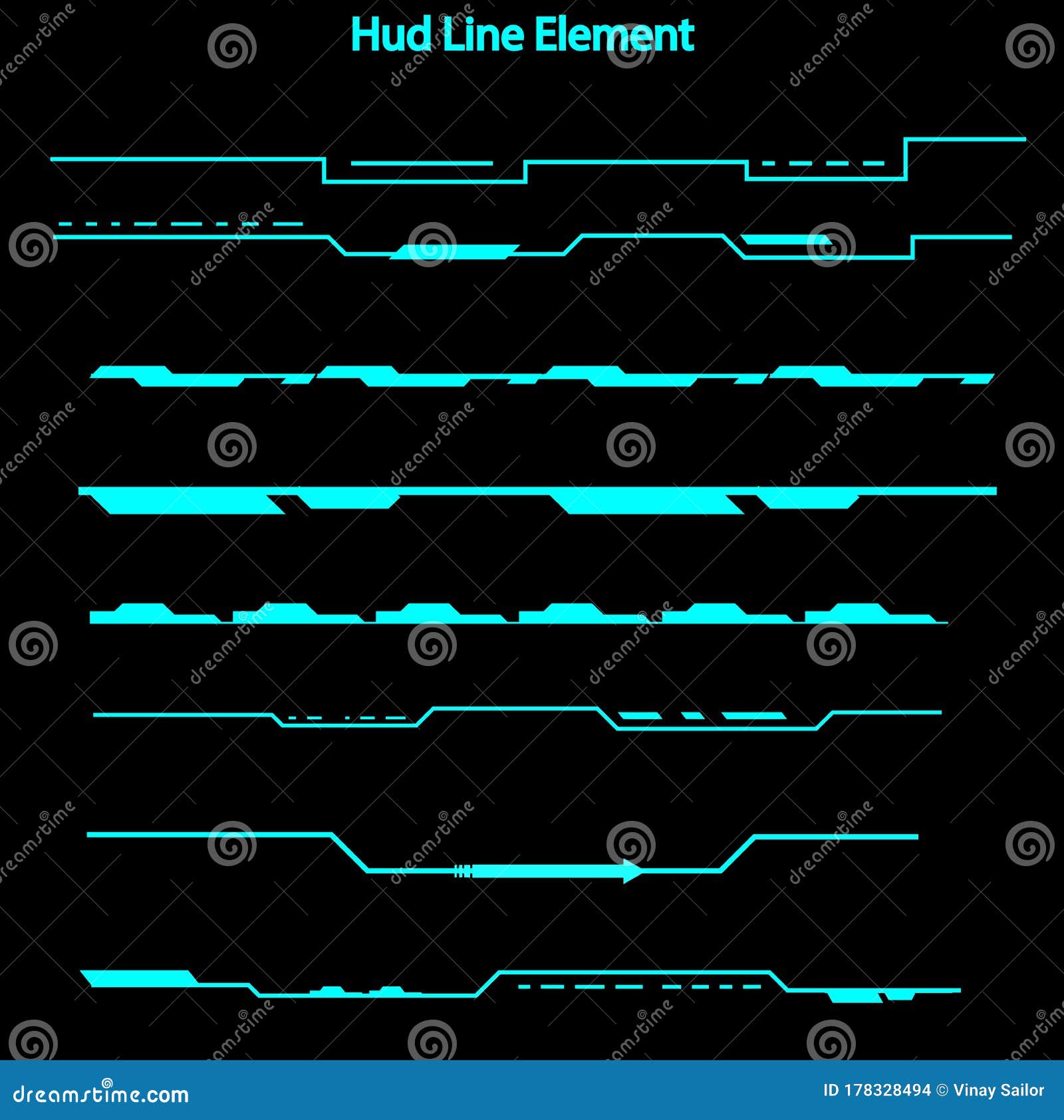 Set of Hud Line Elements,Futuristic Sci Fi Modern User Interface Set ...