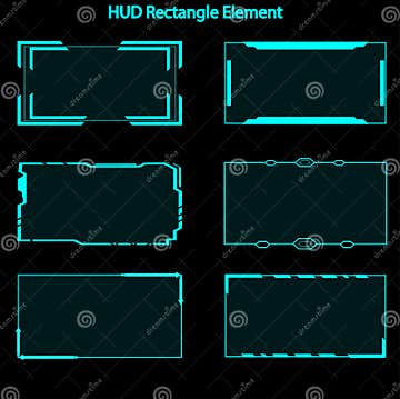 Set of Hud Rectangle Elements,Futuristic Sci Fi Modern User Interface ...