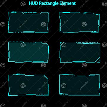 Set of Hud Rectangle Elements,Futuristic Sci Fi Modern User Interface ...