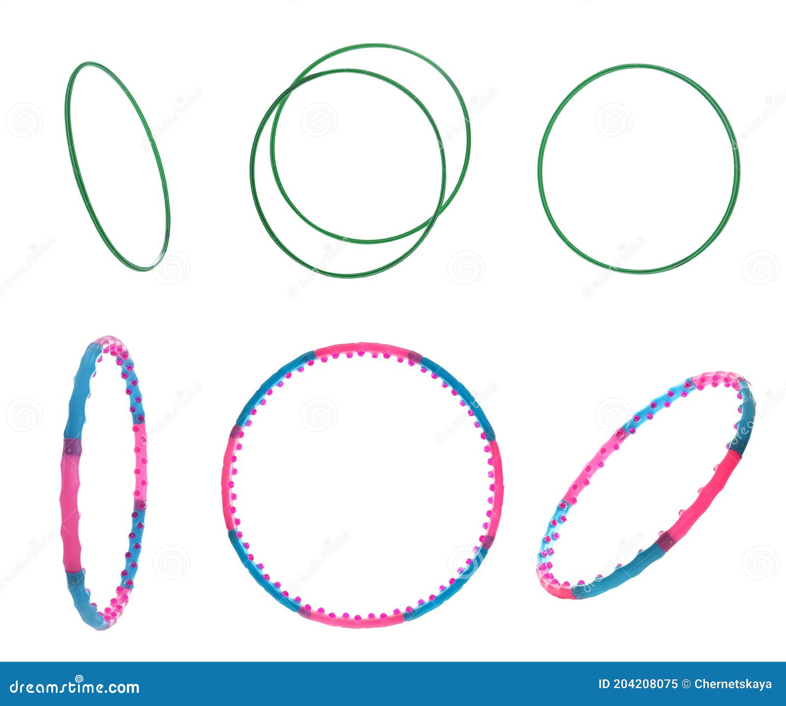 Set of Hula Hoops Isolated on White Stock Image - Image of healthy ...