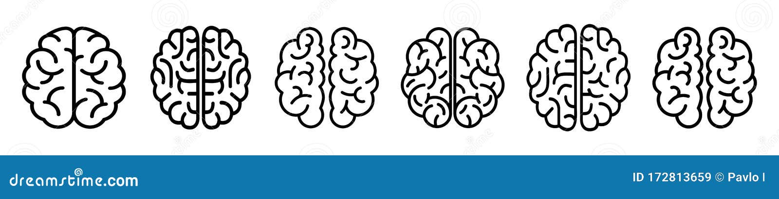 Set Human Brain Icon, Mind, Creative Sign â€“ Vector Stock Vector ...