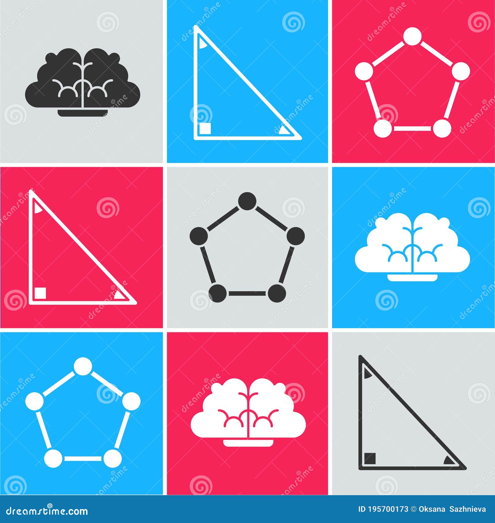 Set Human Brain, Triangle Math And Geometric Figure Pentagonal Prism ... Set Human Brain, Triangle Math And Geometric Figure Pentagonal Prism ...