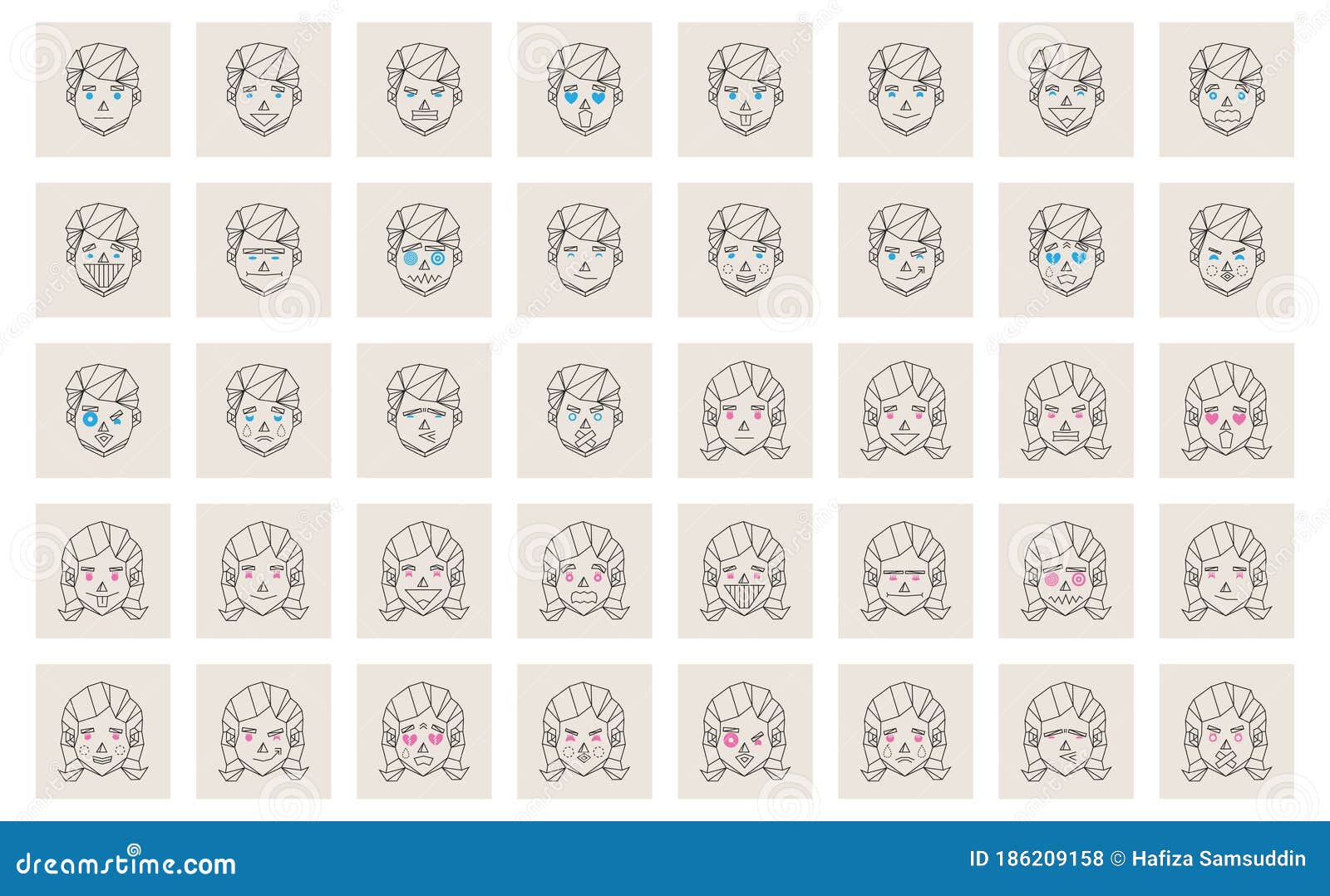 Set of Human Emoticons. Vector Illustration Decorative Design Stock ...
