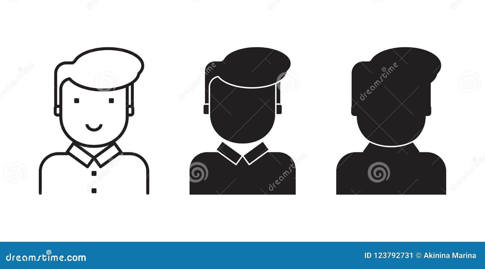 Set of Human Faces for Illustration for User, Client, Consumer. Stock ...