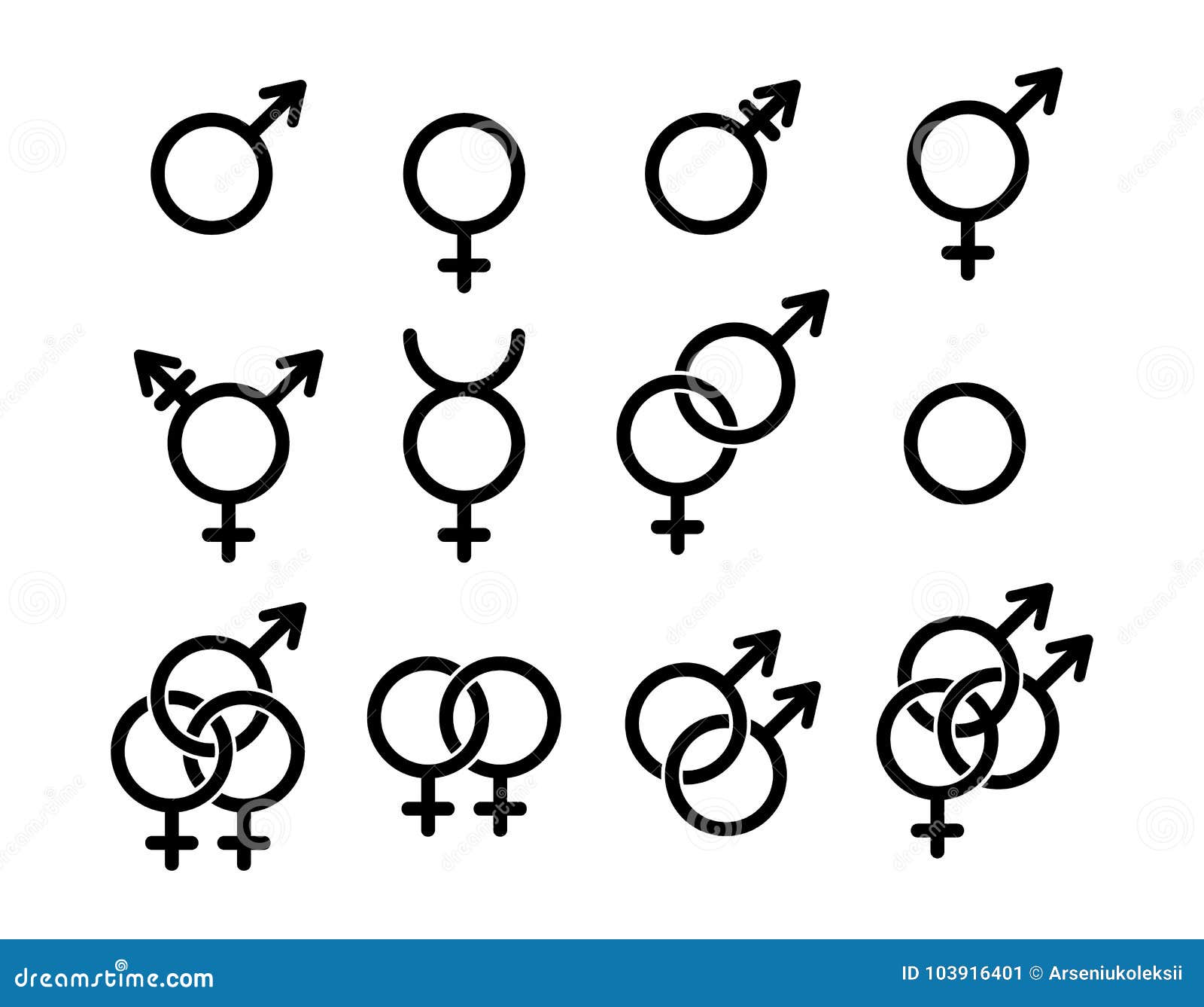 Sex Orientation Icons Stock Vector Illustration Of Graphic 103916401