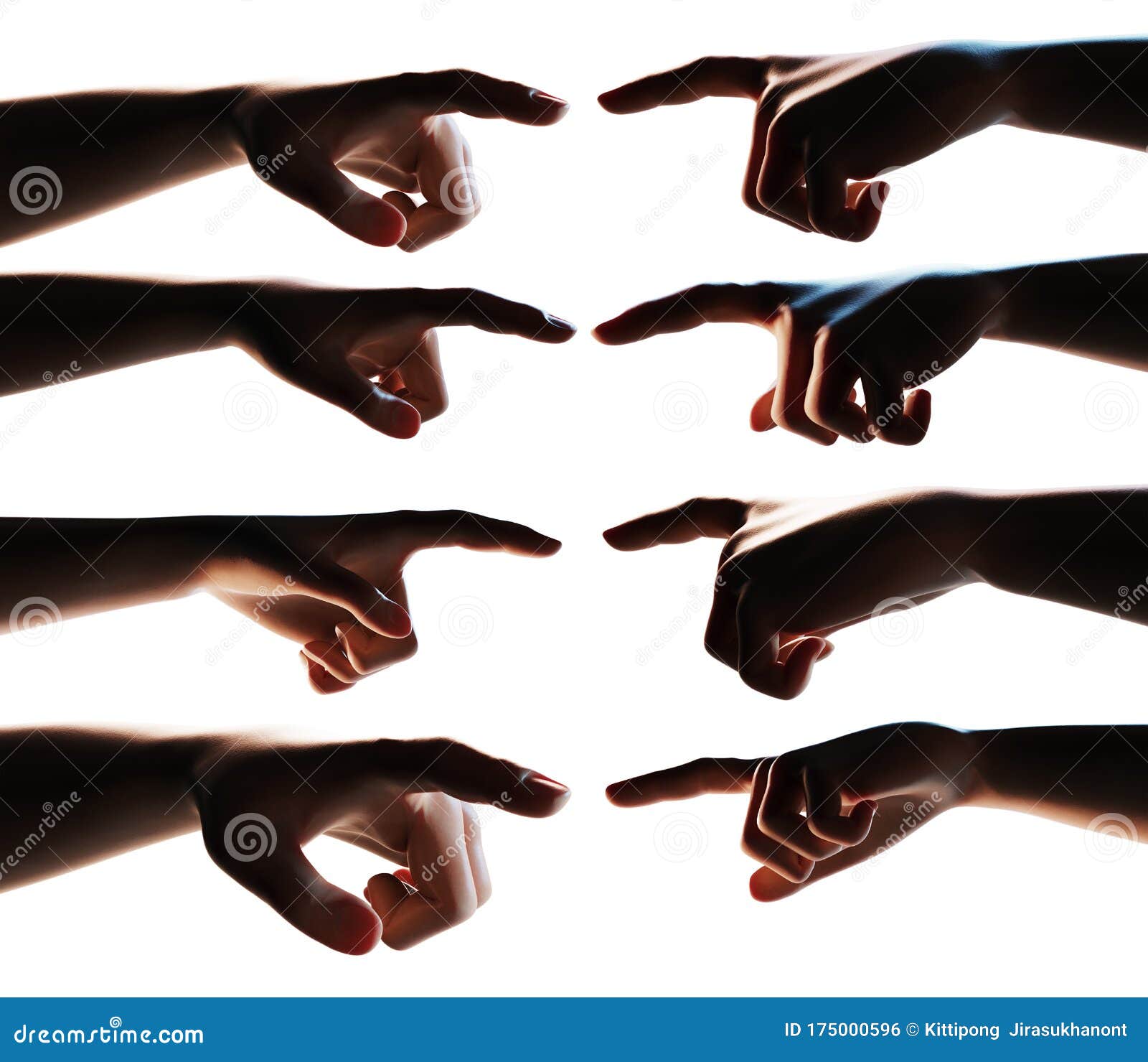 Set of Human Hands Finger Point Stock Illustration - Illustration of ...