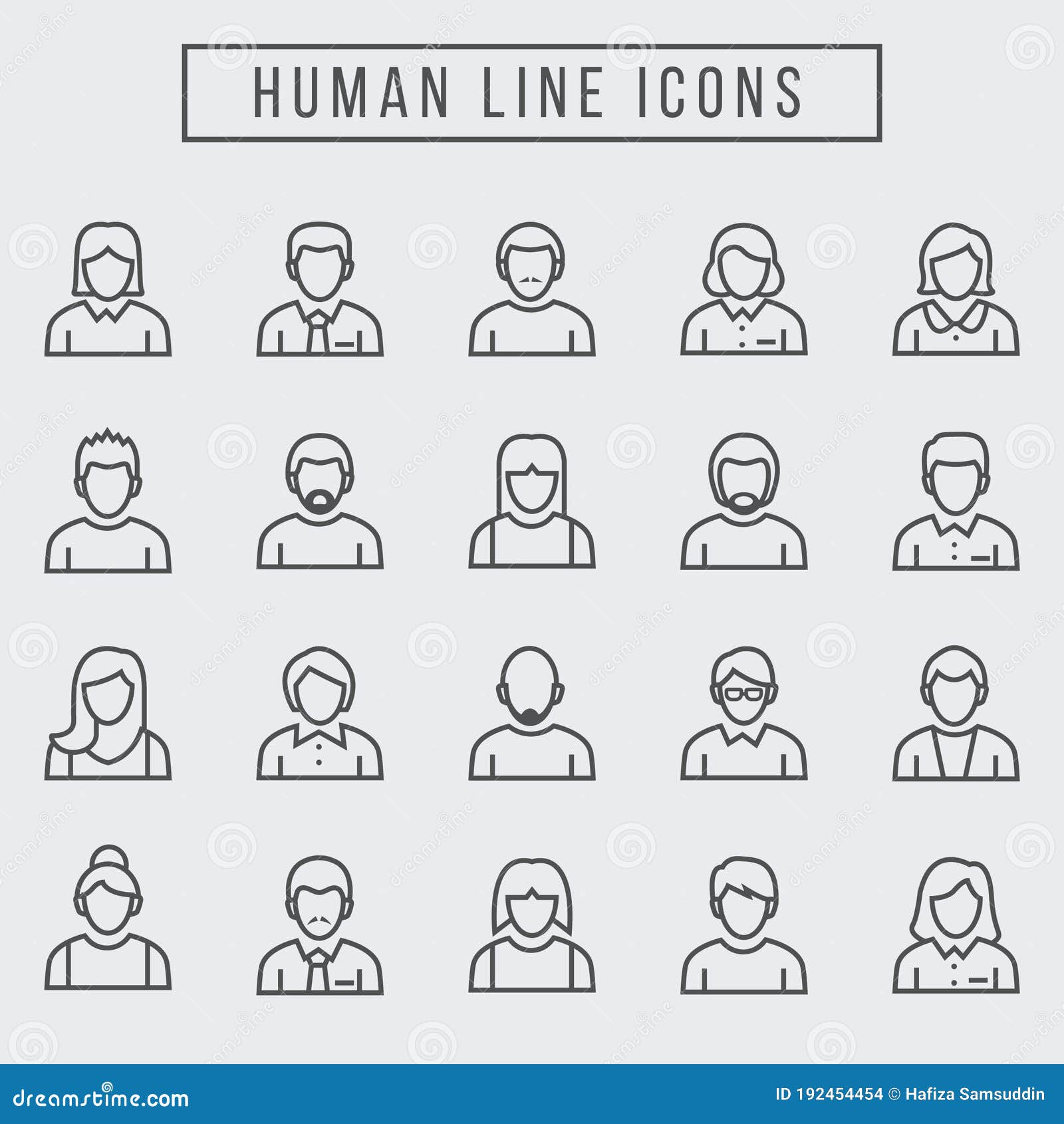 A Set of Human Icons. Vector Illustration Decorative Design Stock ...