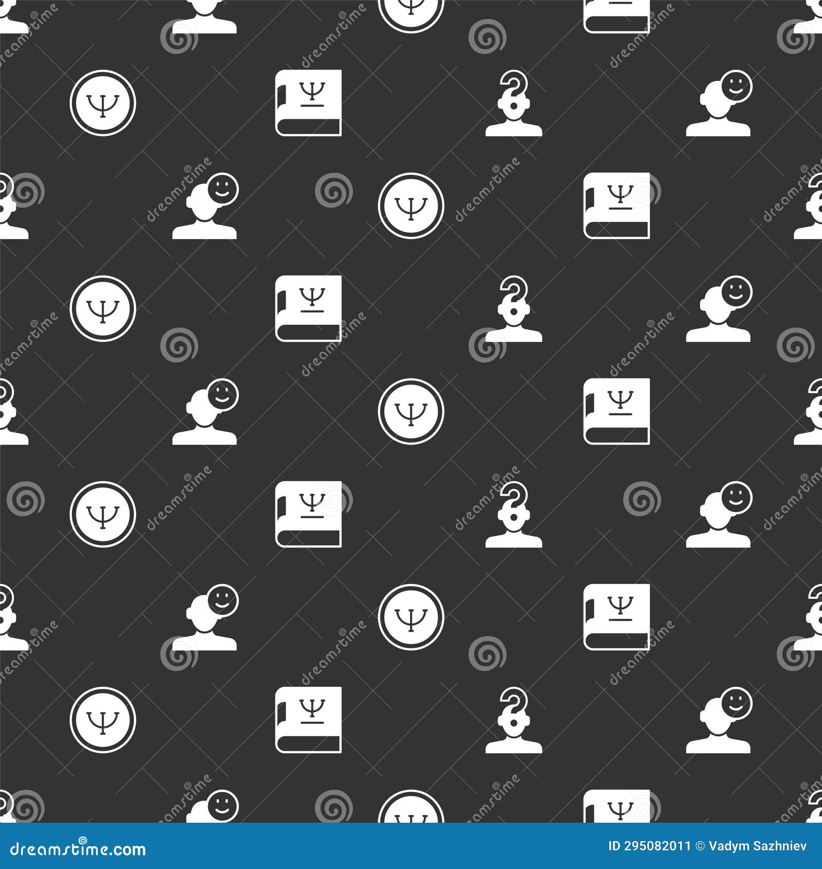 Set Human with Question Mark, Good Mood, Psychology and Book on ...