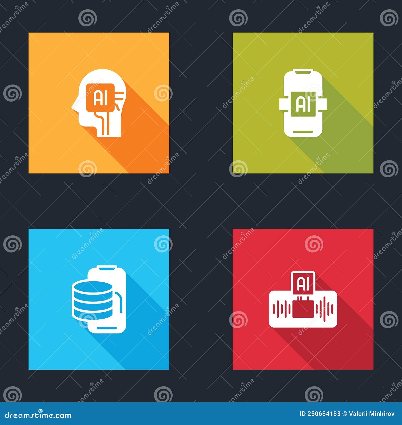 Set Humanoid Robot, Artificial Intelligence AI, Cloud Technology Data ...