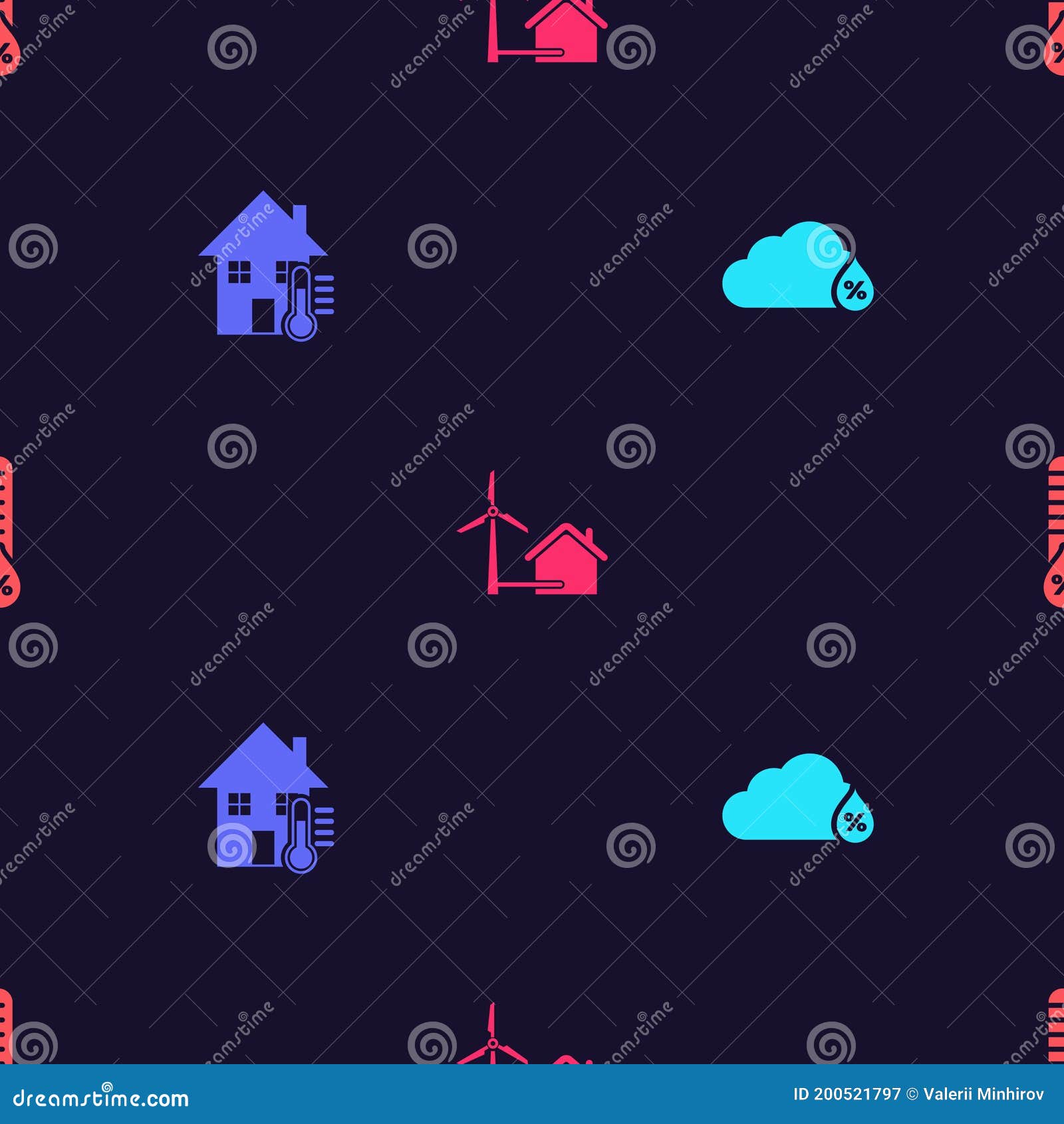 Set Humidity, House Temperature, with Wind Turbine and on Seamless ...