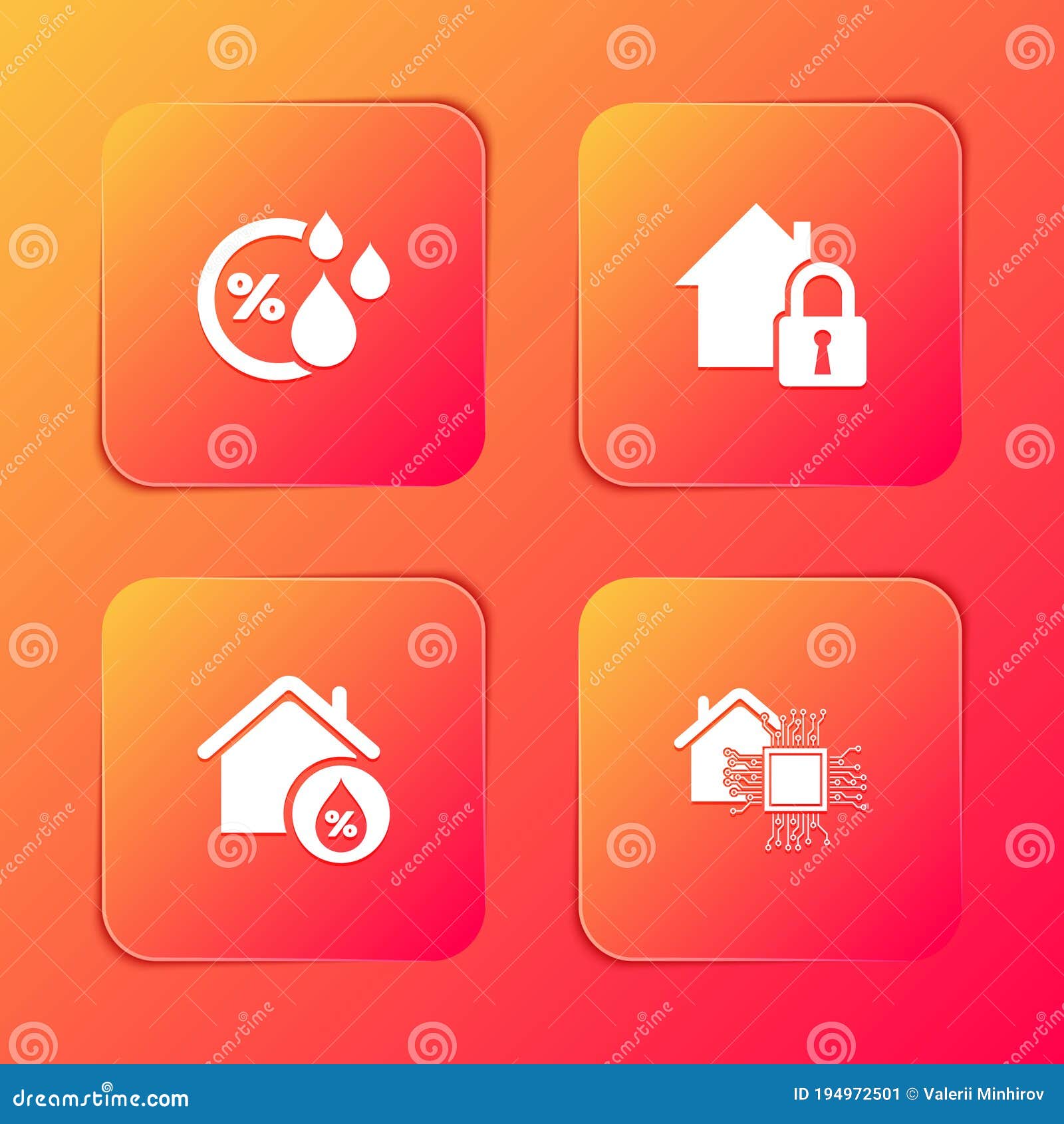 Set Humidity, House Under Protection, Humidity and Smart Home Icon ...