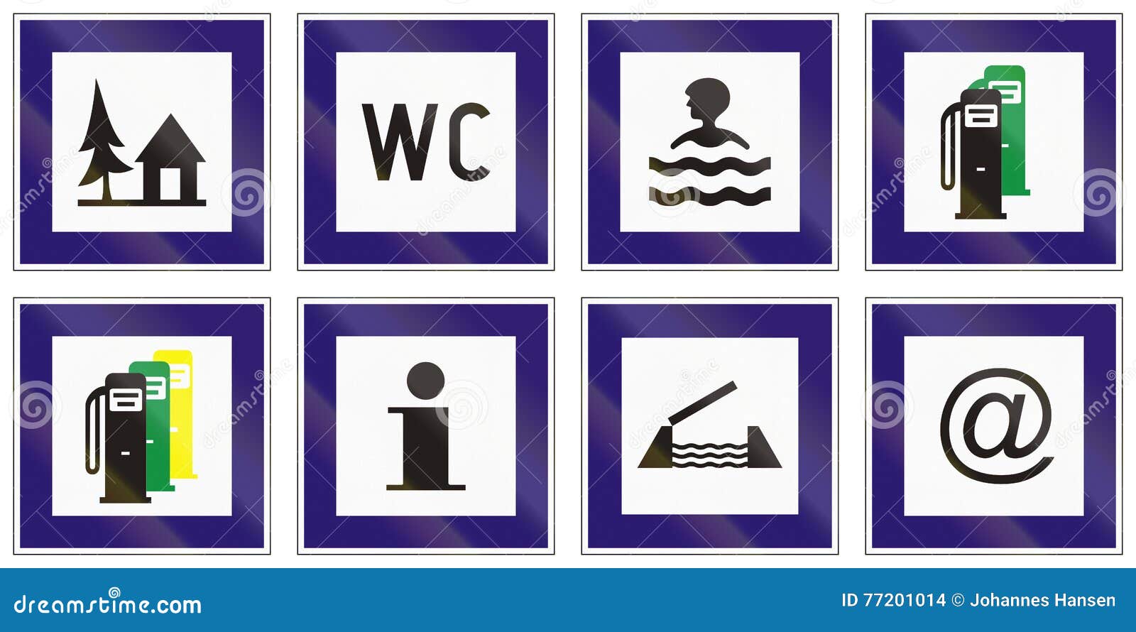 Set of Hungarian Information Road Signs Stock Illustration ...