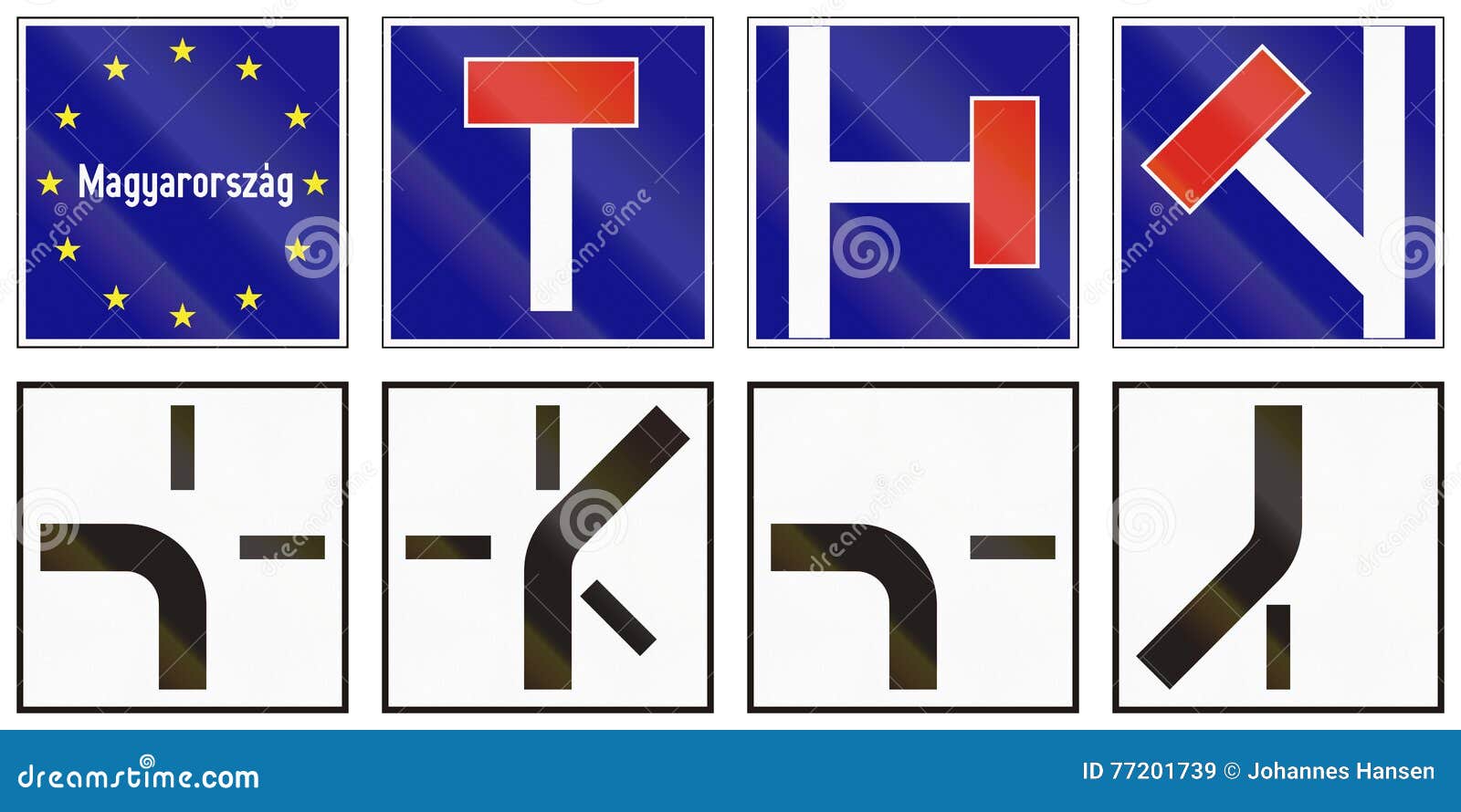 Set Of Hungarian Information Road Signs Royalty-Free Stock Image ...