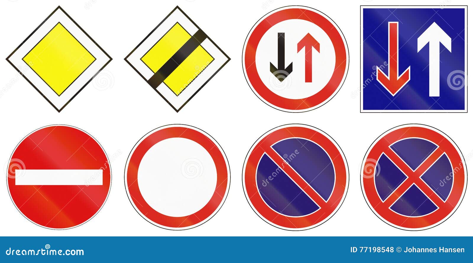 Set of Hungarian Regulatory Road Signs Stock Illustration ...
