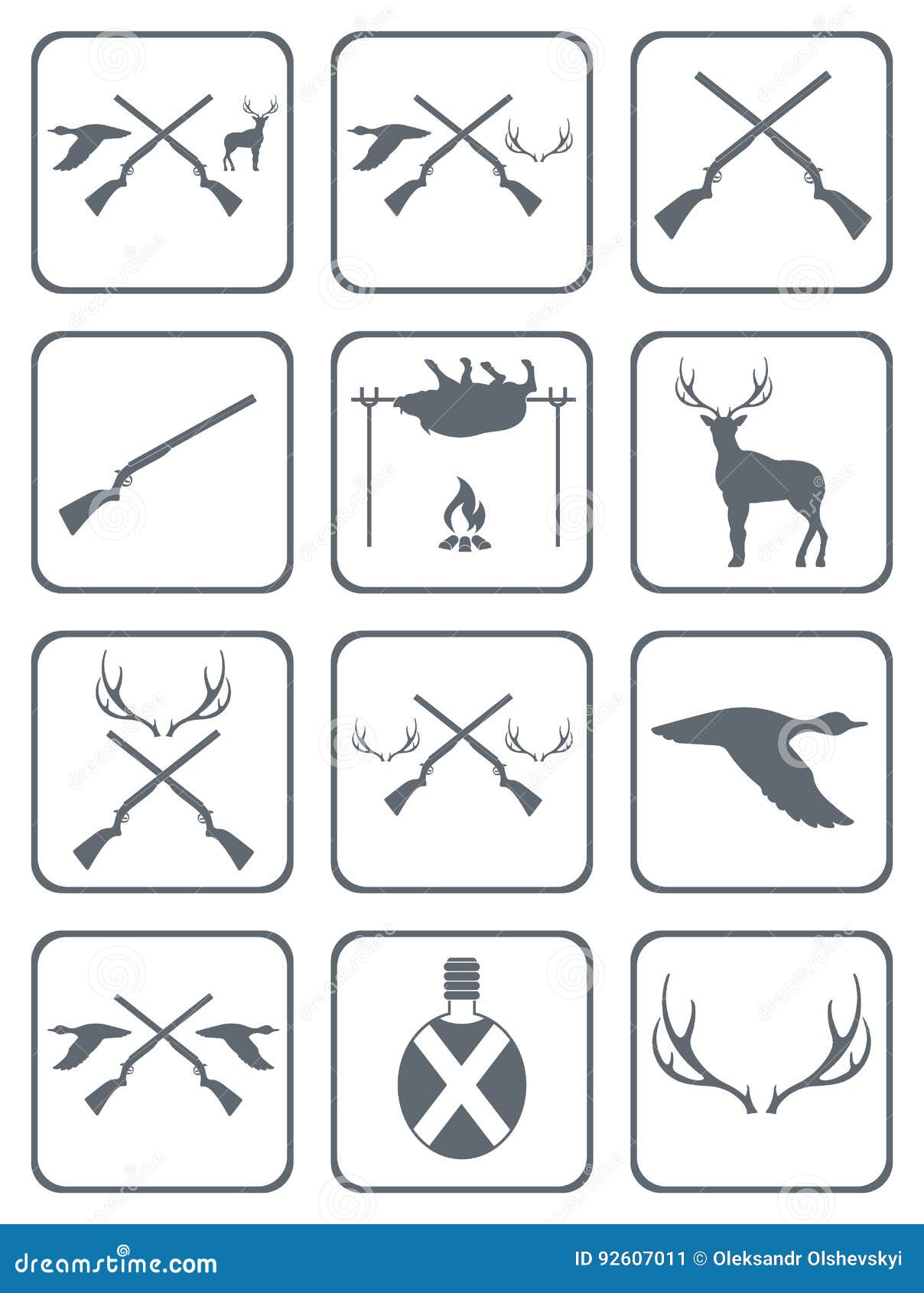 Set of Hunting Club Logo Icon Stock Vector - Illustration of design ...