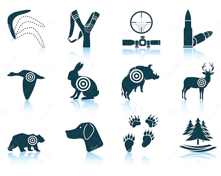 Set of hunting icons stock vector. Illustration of deer - 56528372