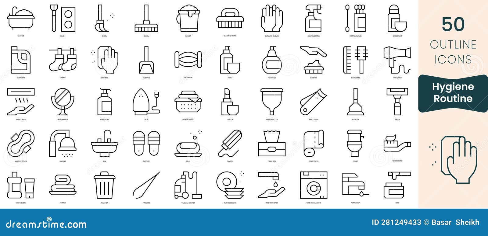Set of Hygiene Routine Icons. Thin Linear Style Icons Pack Stock Vector ... Set of Hygiene Routine Icons. Thin Linear Style Icons Pack Stock Vector ...