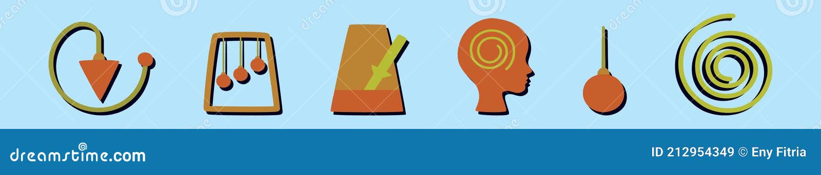 Set of Hypnosis Cartoon Icon Design Template with Various Models ...