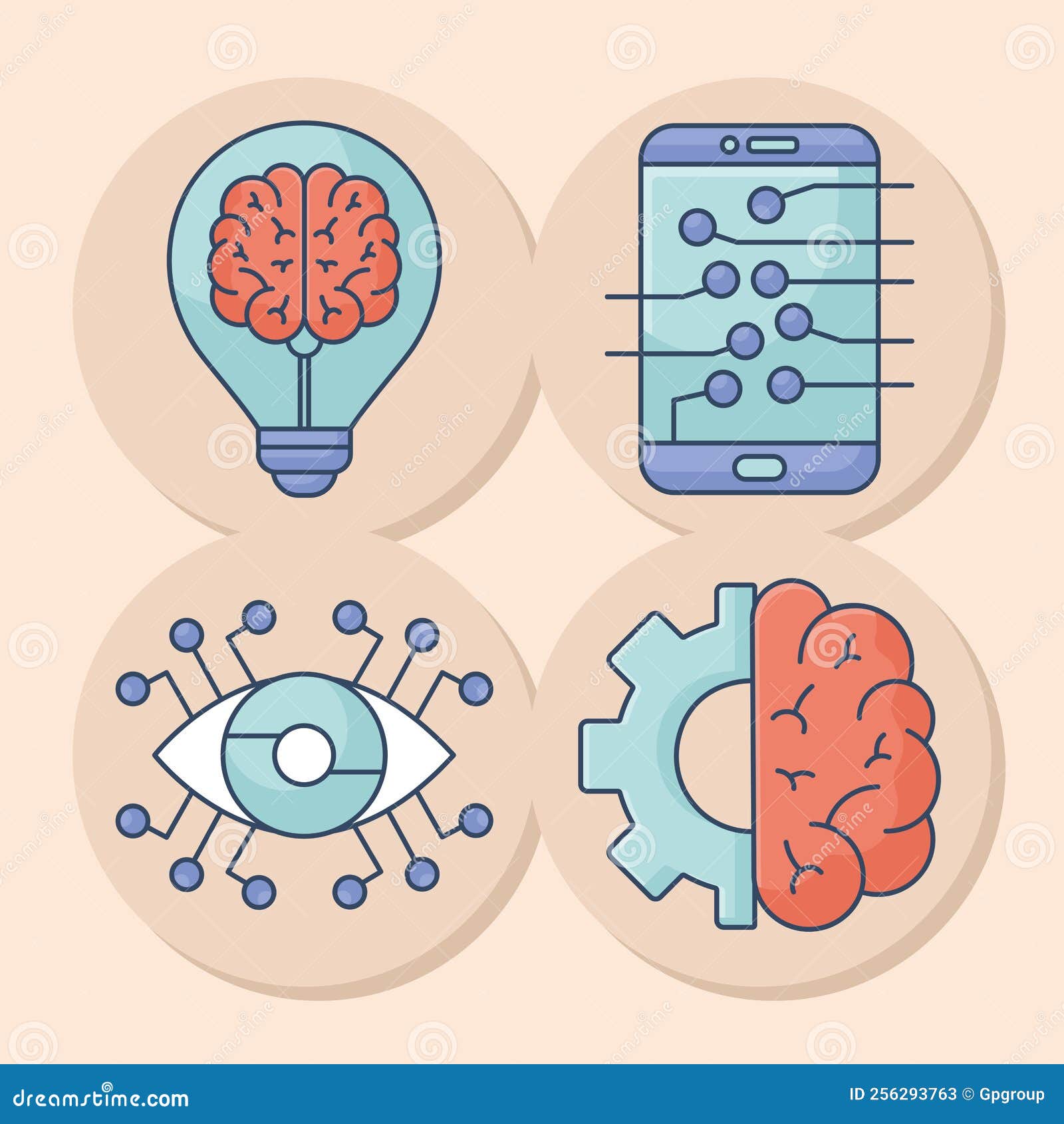Ia technology icons stock vector. Illustration of digital - 256293763