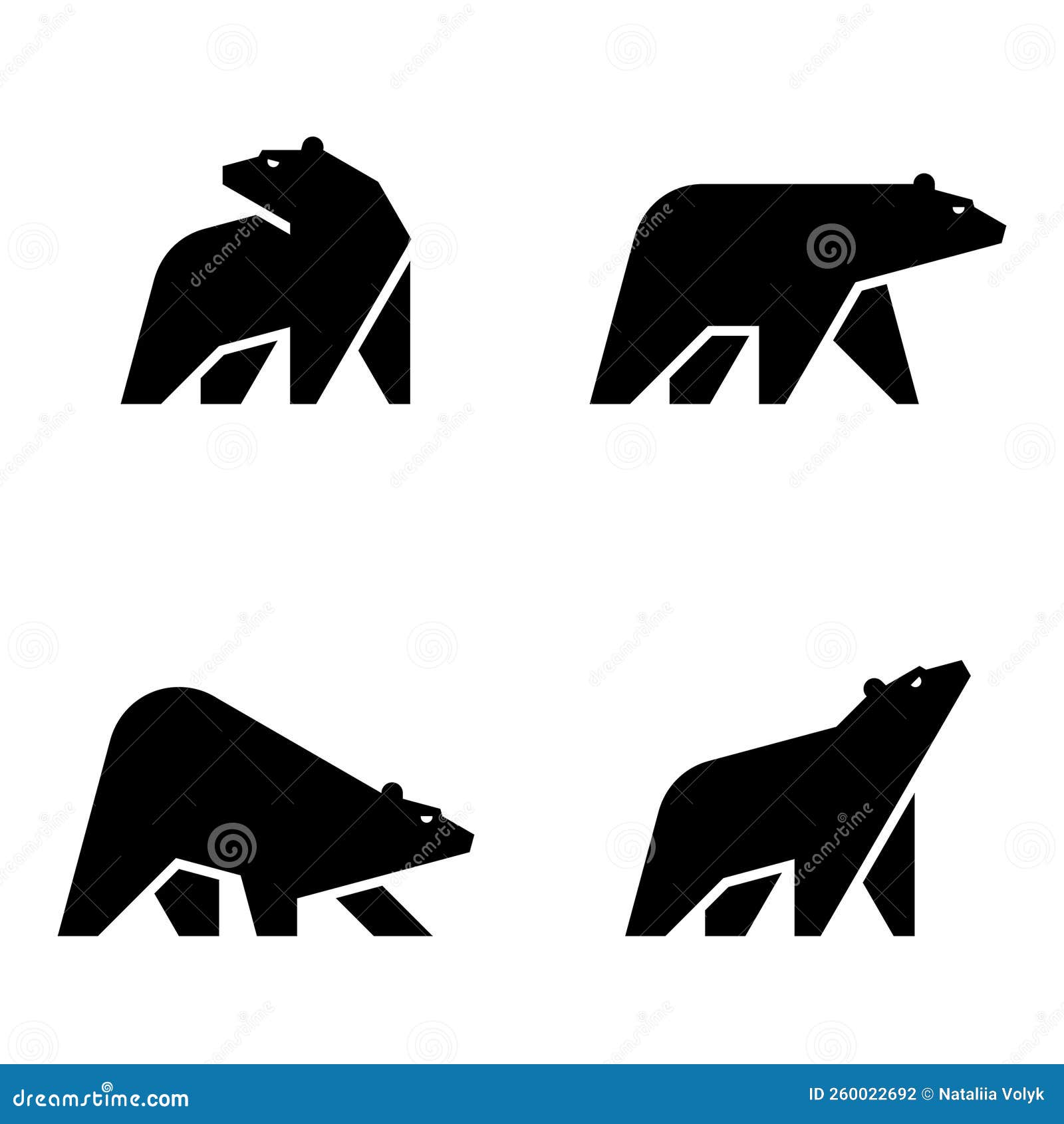 Set of Ice Bear, Ice Bear Logo Stock Vector - Illustration of polar ...