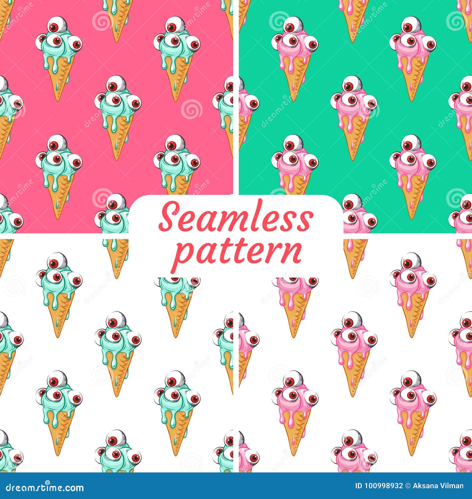 Set. Ice Cream with Different Flavors. Stock Vector - Illustration of ...