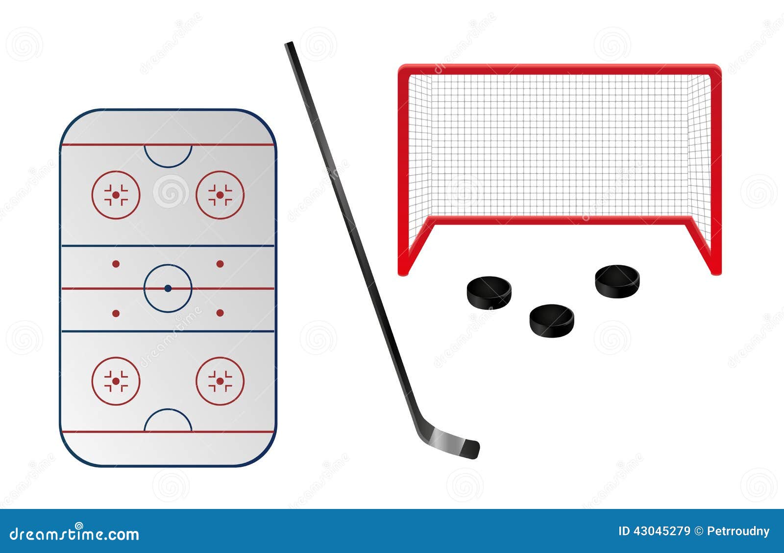 Set Of Ice Hockey Elements Stock Vector Illustration Of Isolated