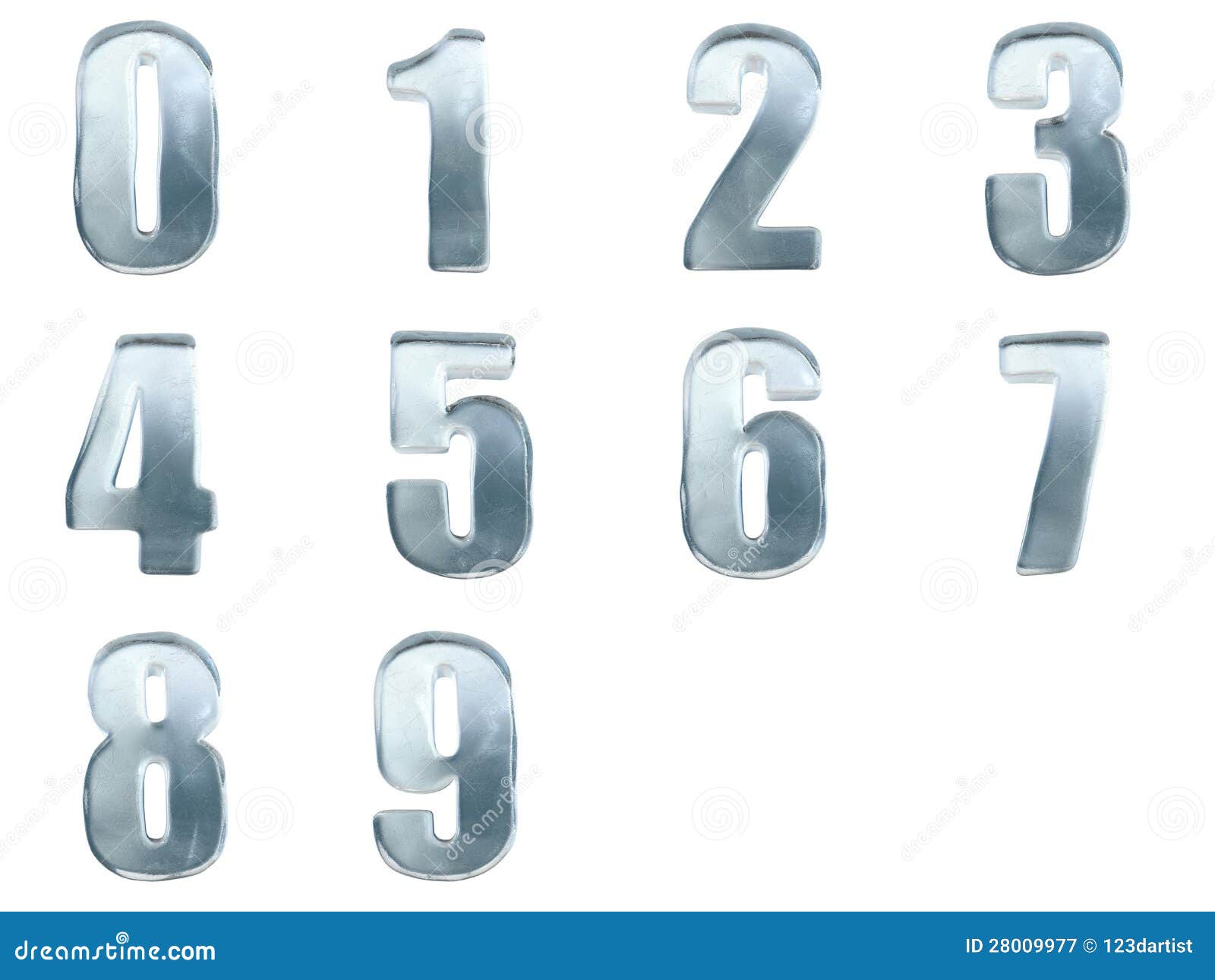 Set of ice numbers 0-9 stock illustration. Illustration of isolated ...