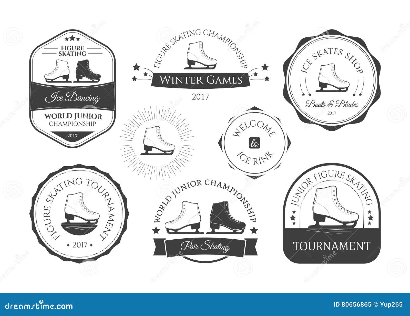 Set of Ice Skating and Figure Skates Stock Vector - Illustration of ...