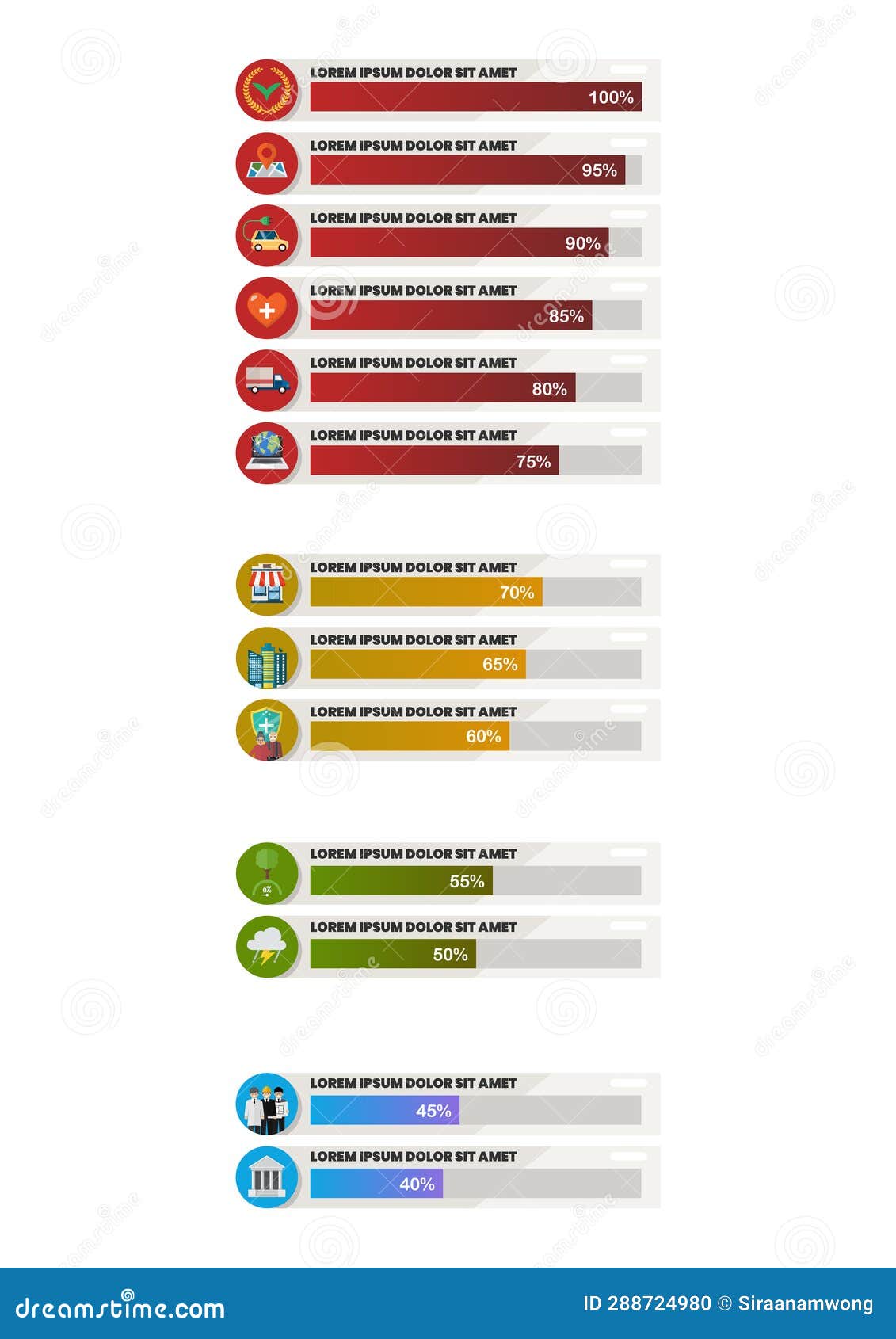 Set of Icon with Bar Tab Template Stock Vector - Illustration of gauge ...