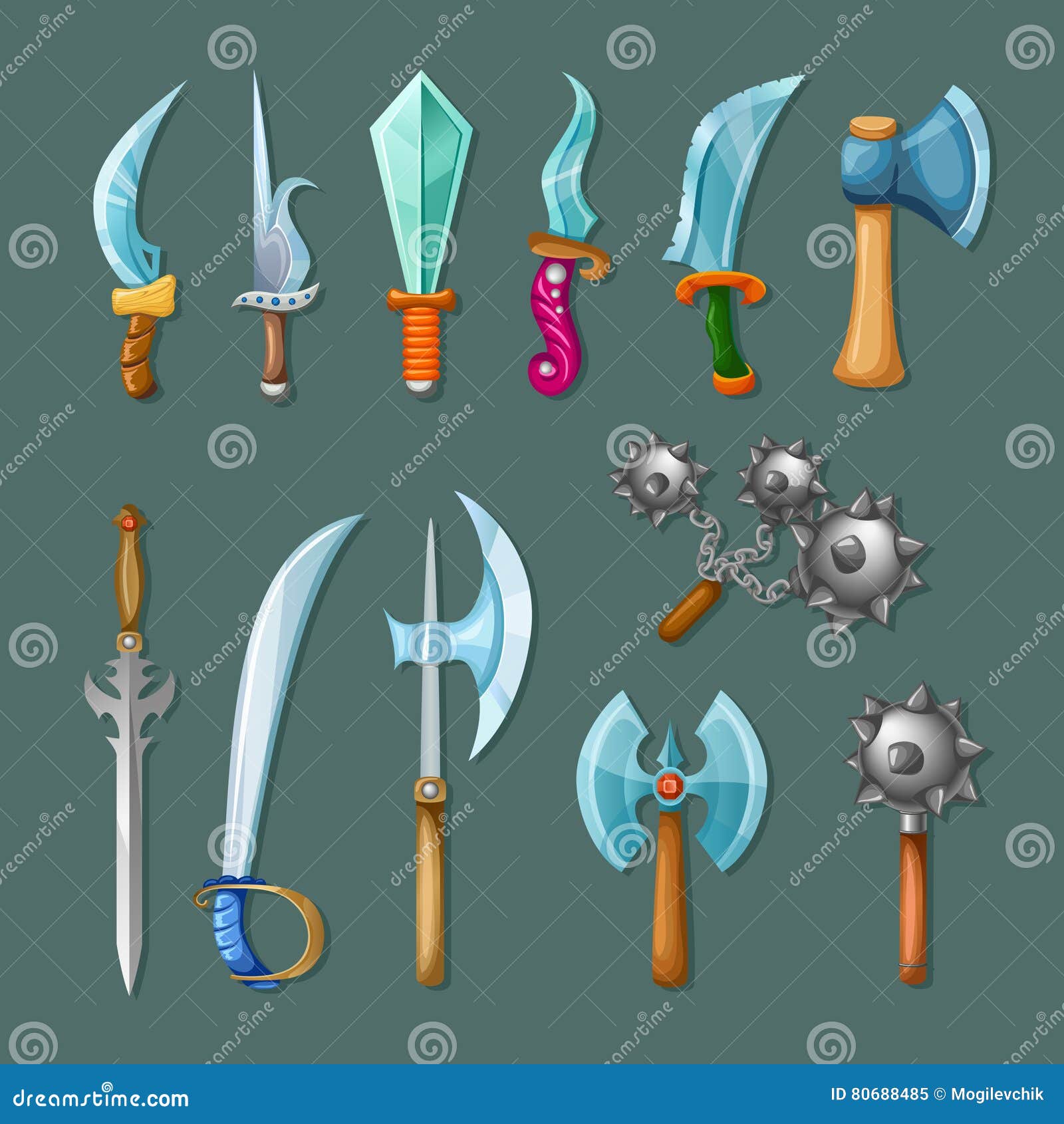 Cartoon Medieval Weapons Stock Illustrations – 929 Cartoon Medieval ...