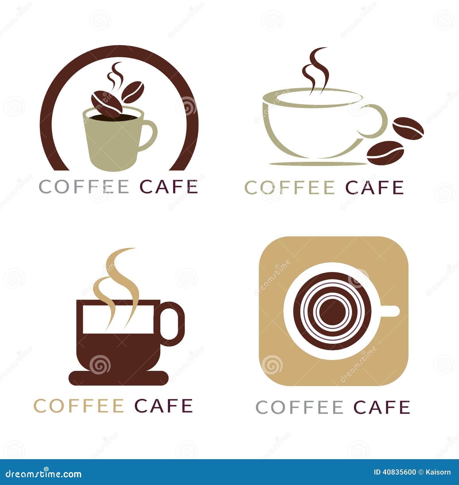 Set of Icon on Coffee Element Stock Vector - Illustration of retro ...