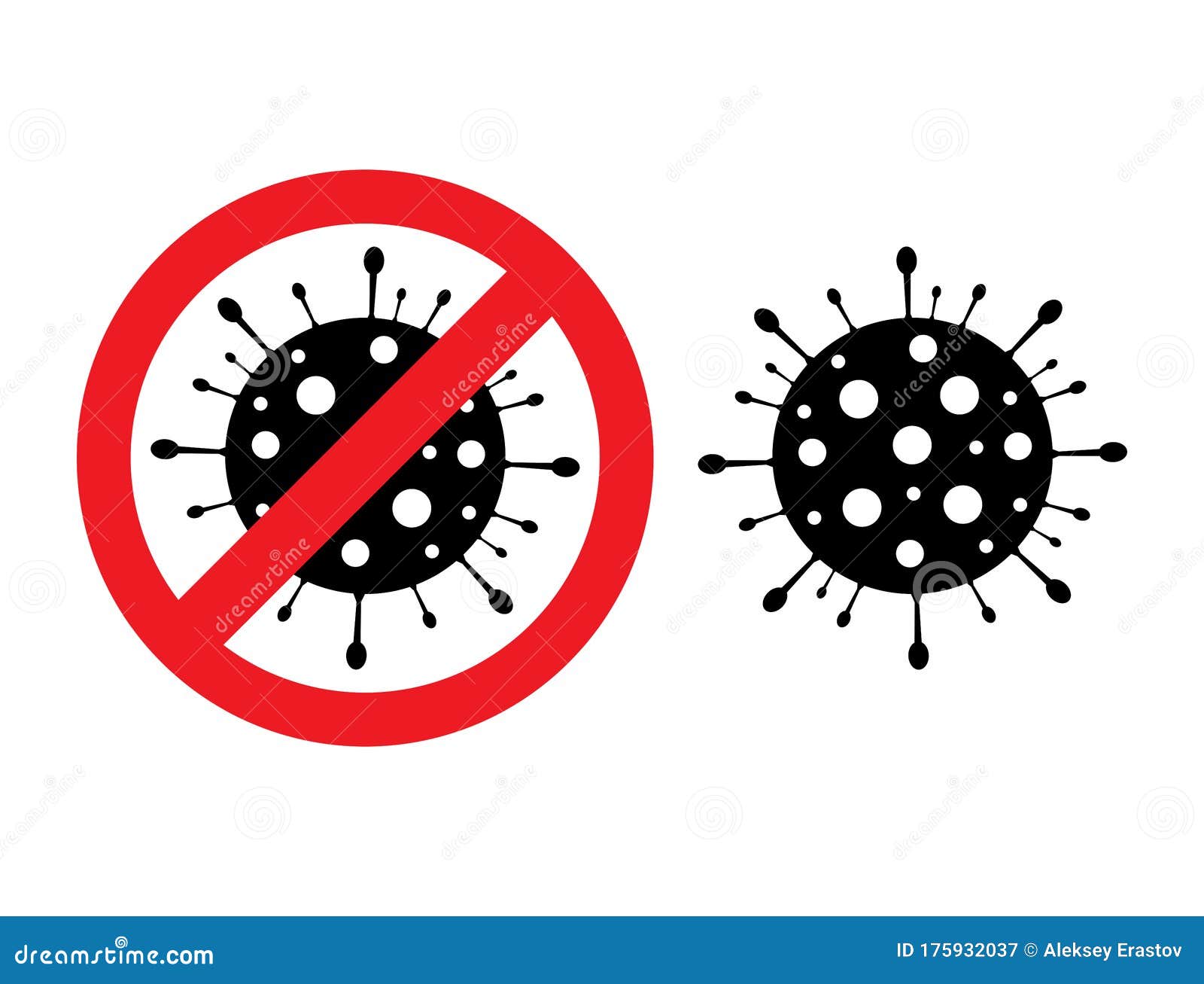 Bacteria In Prohibition Sign. Comic Crossed Out Microbes And Viruses ...