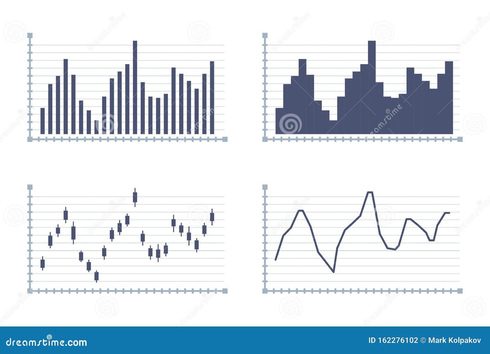 Set of Icon Graphs and Charts, Vector Stock Illustration - Illustration ...