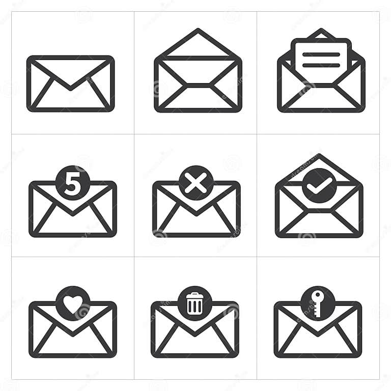 Set of Icon Mail. Messages Icon Stock Vector - Illustration of website ...