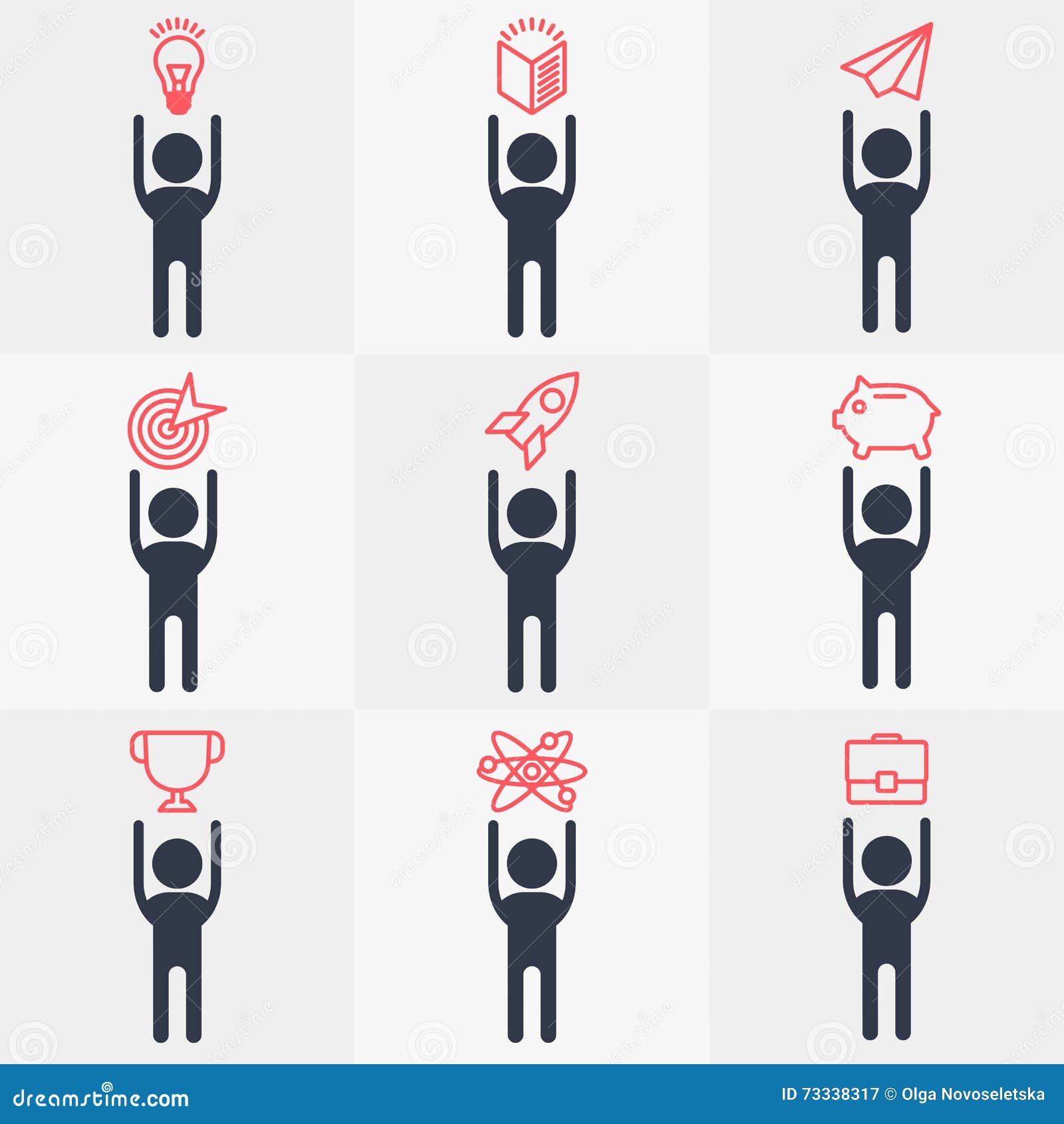 Set of icon people objects stock vector. Illustration of paper - 73338317