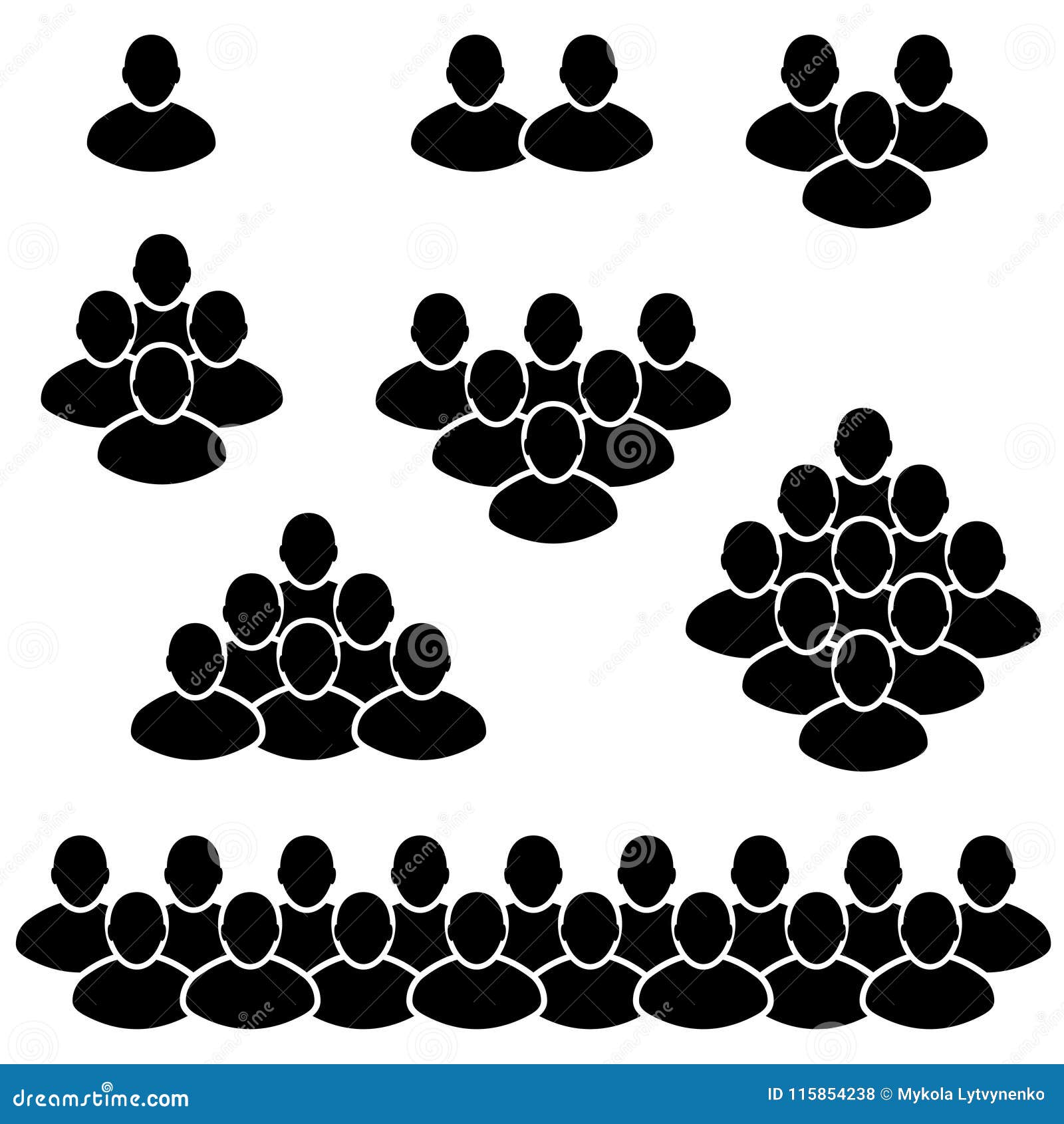 Community Concept With People Silhouettes Cartoon Vector ...