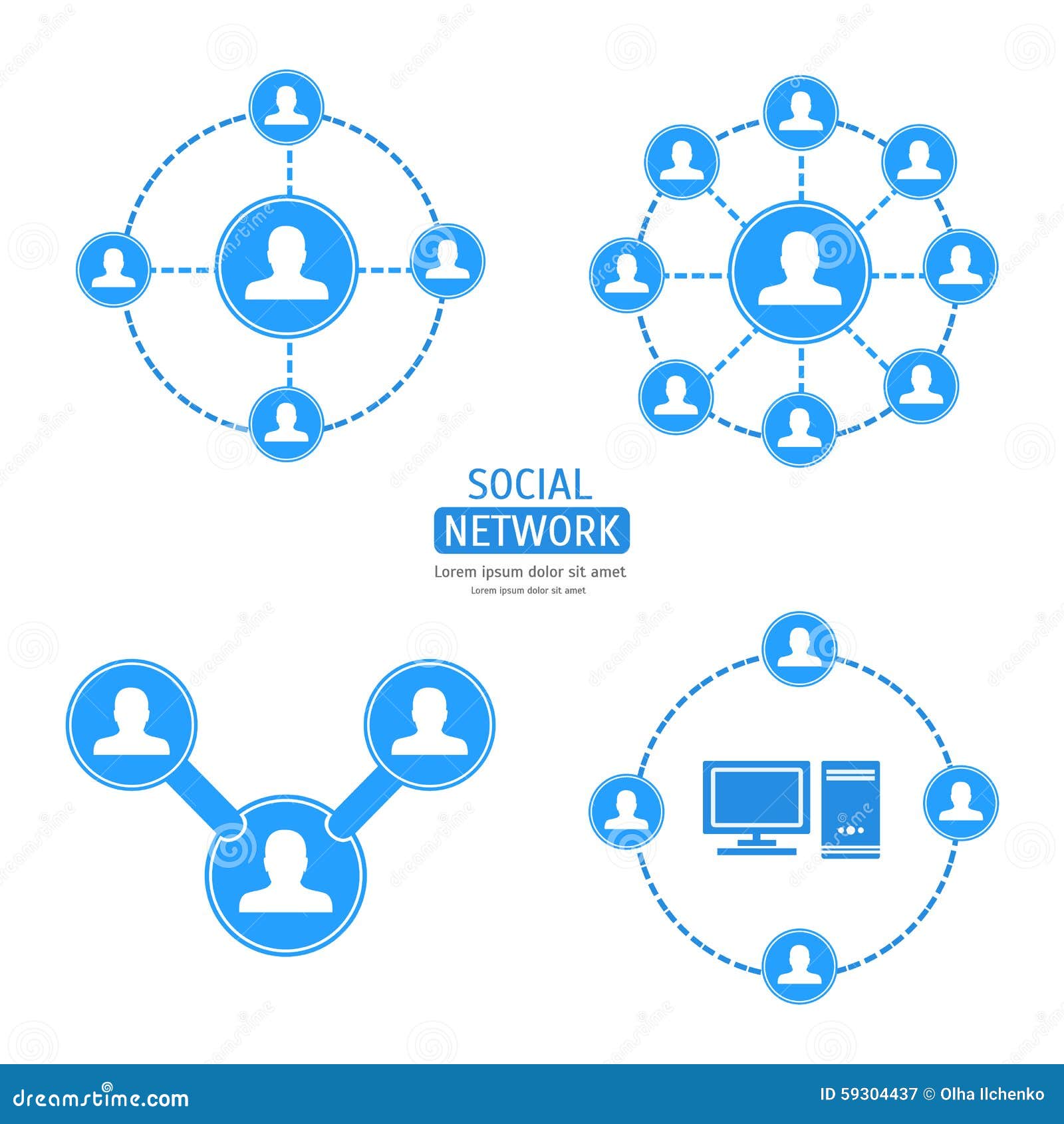 Set of Icon Social Network. Vector Stock Illustration - Illustration of ...
