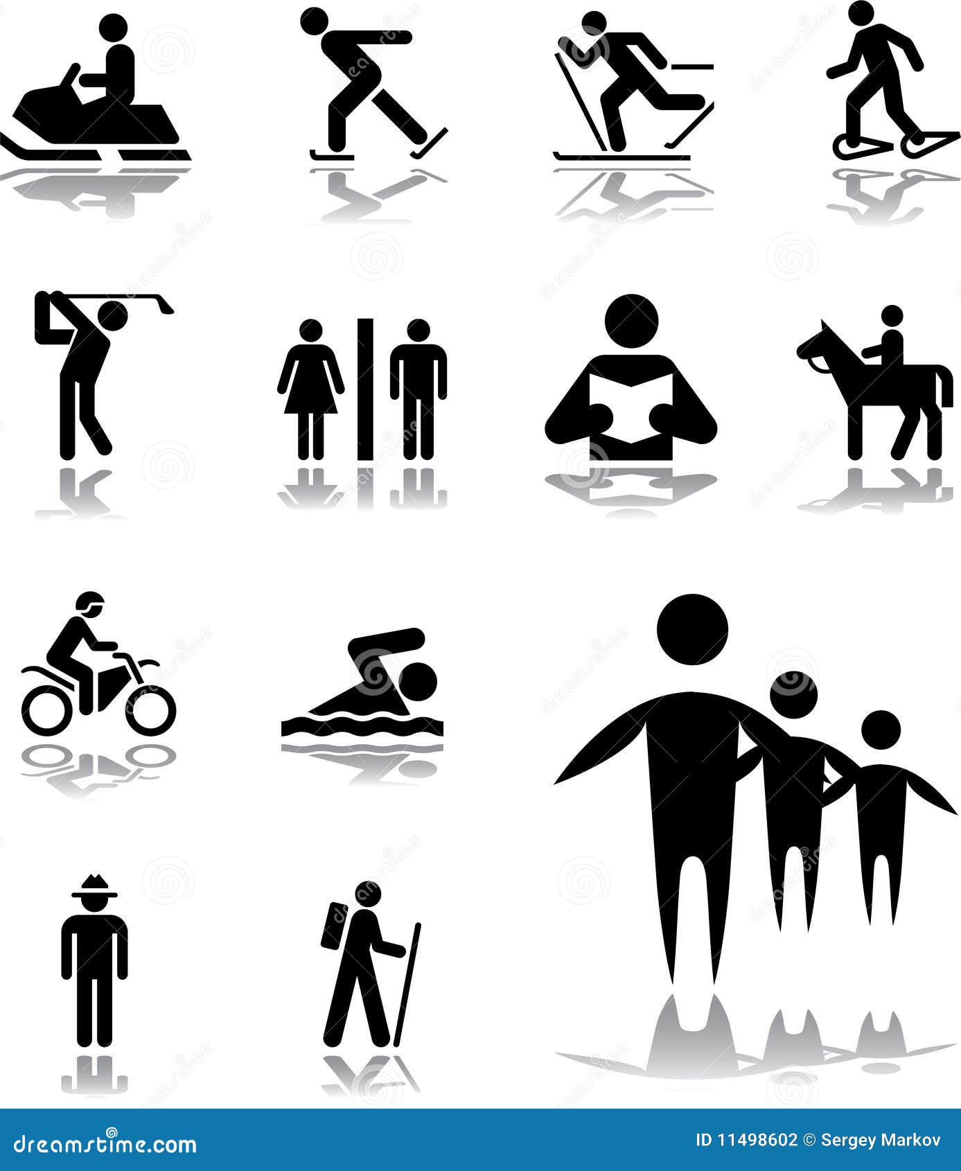 Set Icons - 100. Pictographs of People Stock Vector - Illustration of ...