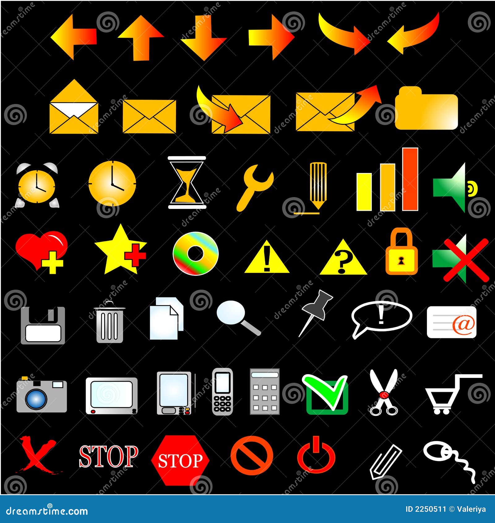 Set icons stock vector. Illustration of internet, palm - 2250511